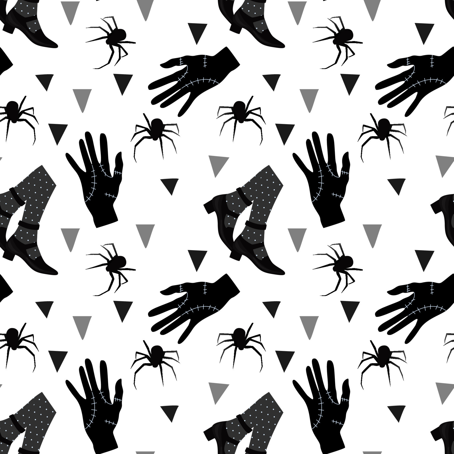 Gothic seamless pattern in the style of Wednesday. Vector illustration ... Gothic seamless pattern in the style of Wednesday. Vector illustration ...