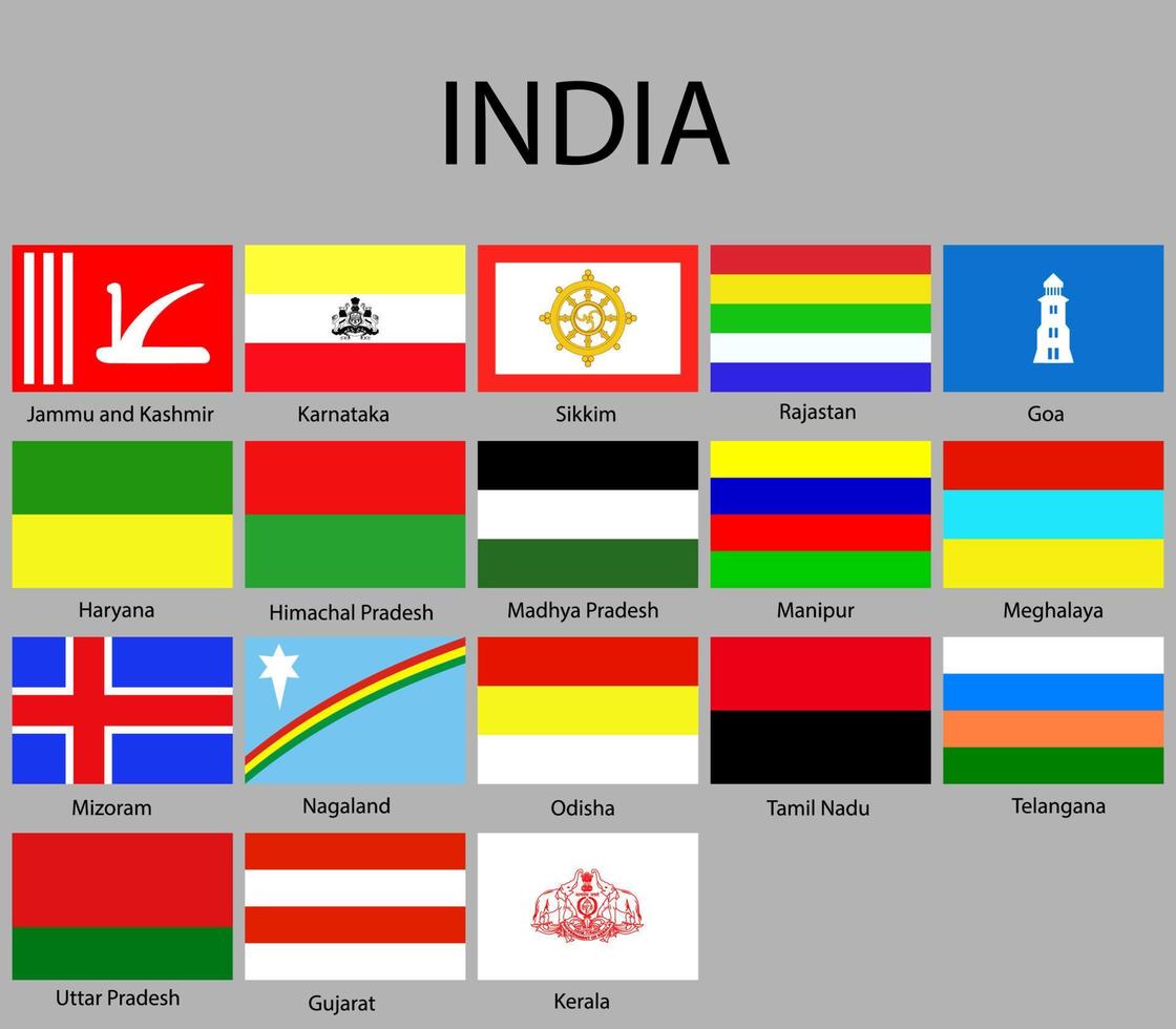 Flags states of India 21833939 Vector Art at Vecteezy Flags states of India 21833939 Vector Art at Vecteezy