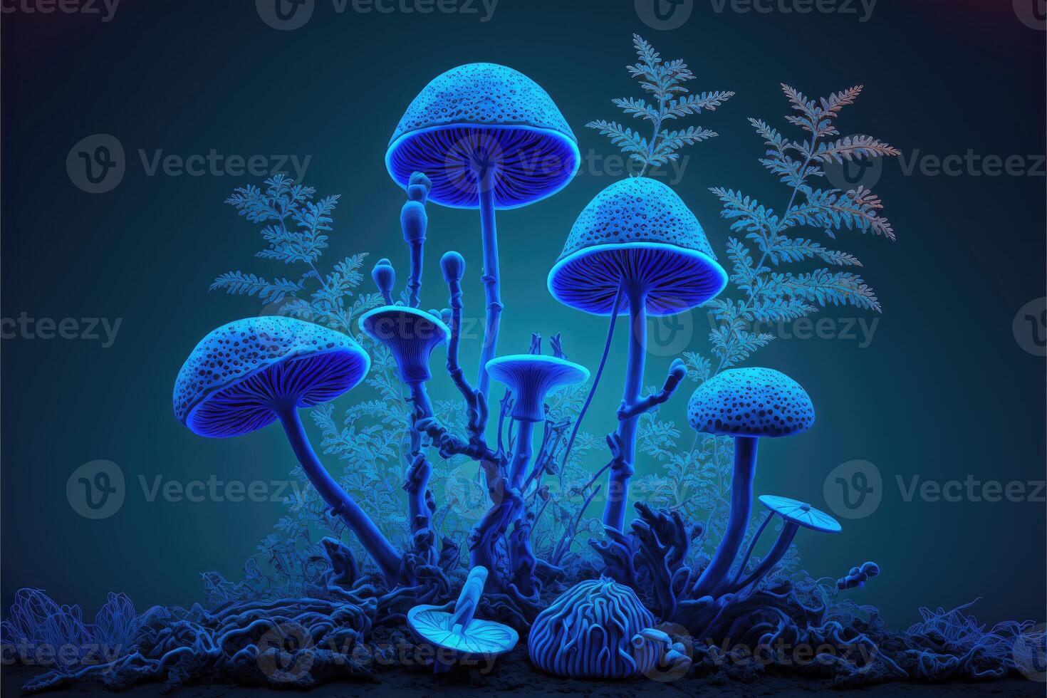 Fungi blue background. AI Generated 21834245 Stock Photo at Vecteezy Fungi blue background. AI Generated 21834245 Stock Photo at Vecteezy