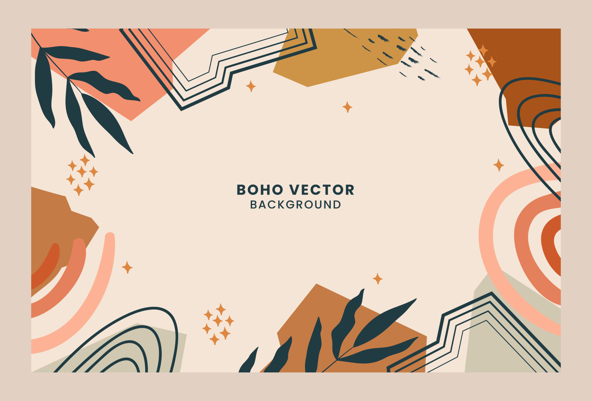 Beautiful Hand Drawn Boho Background Template 21837616 Vector Art At Vecteezy