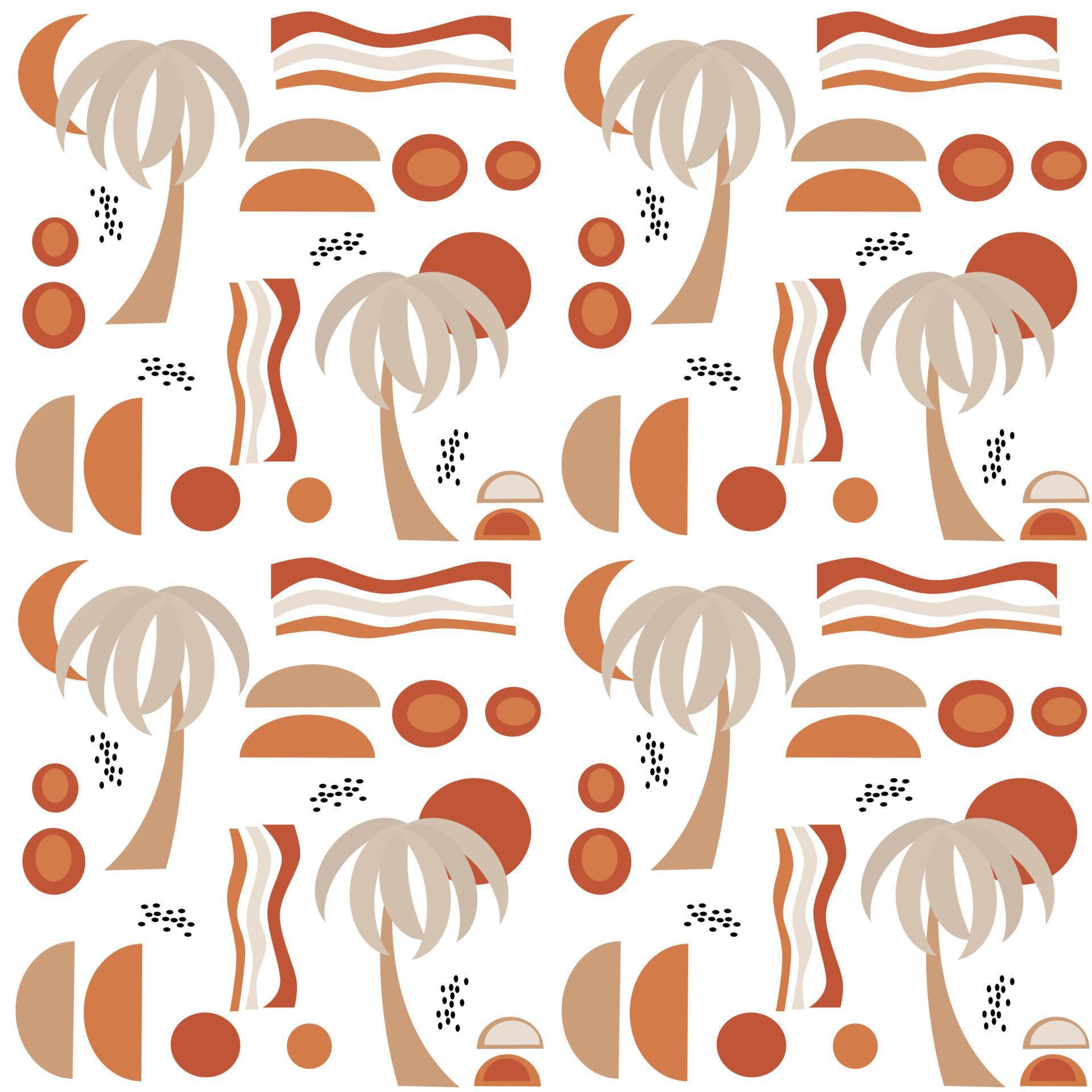 Cute Modern Terracotta Abstract Seamless Vector Pattern Background