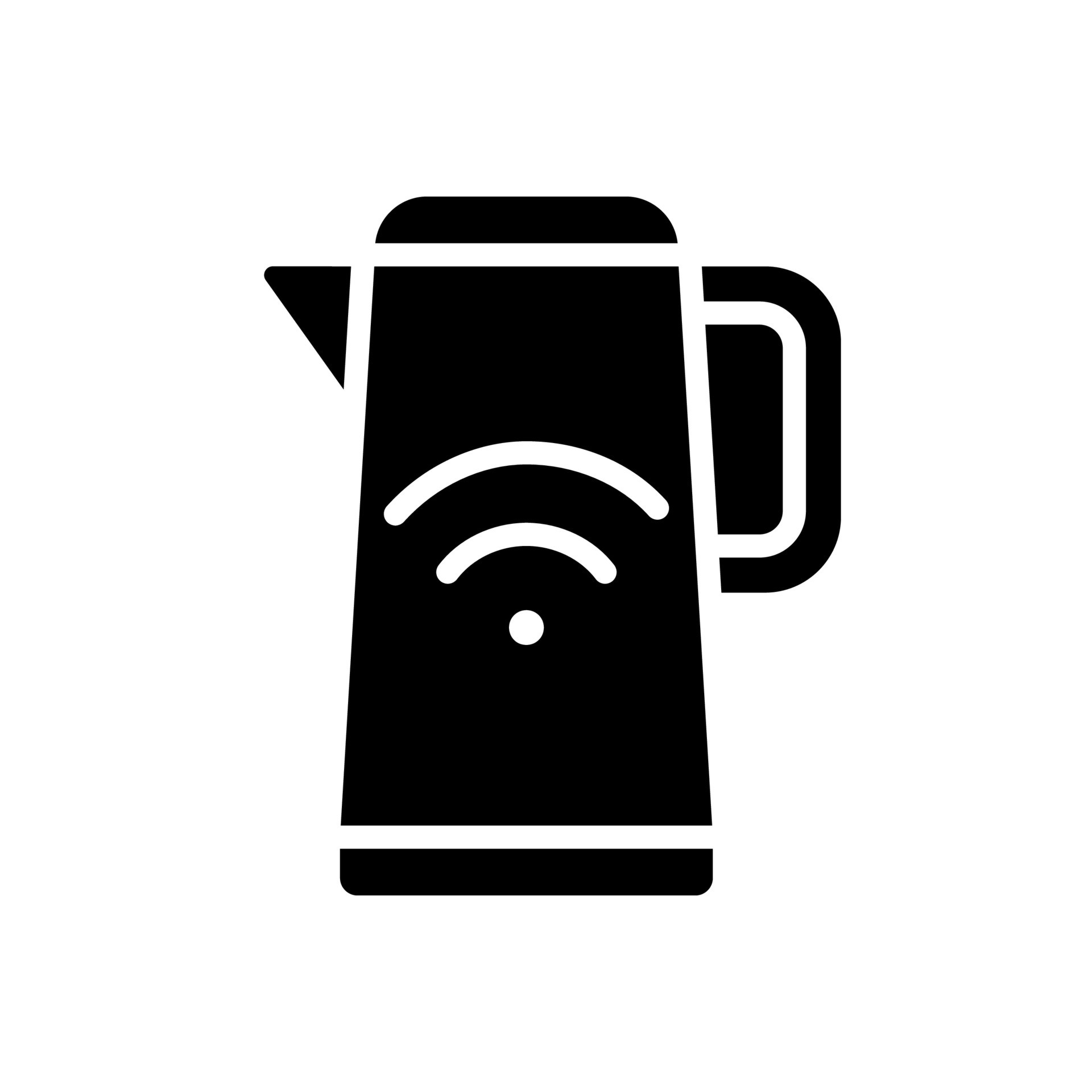 Smart Kettle Black Glyph Icon Water Boiling Kitchen Appliance Remote