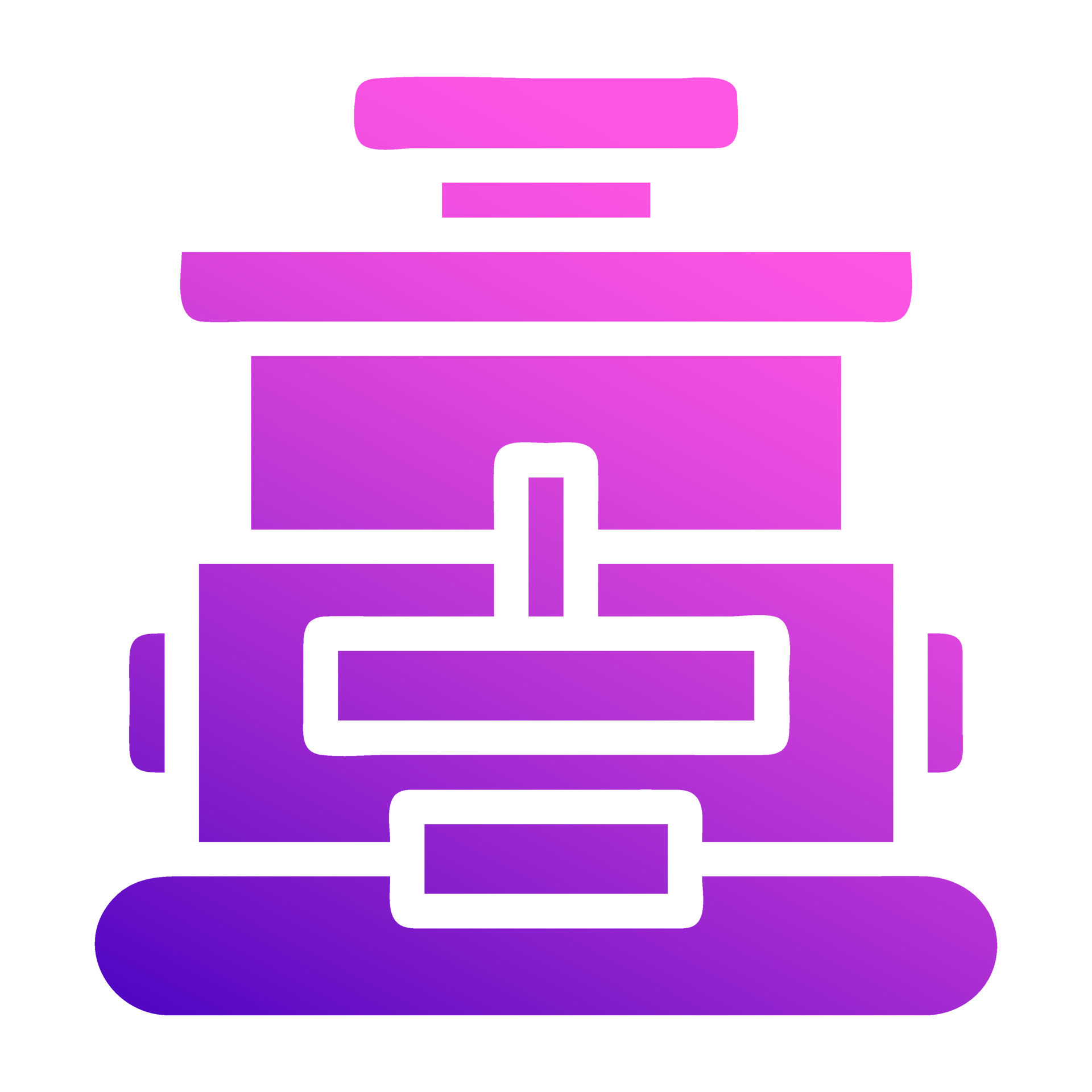 Backpack Icon Solid Style Gradient Purple Pink Colour Military