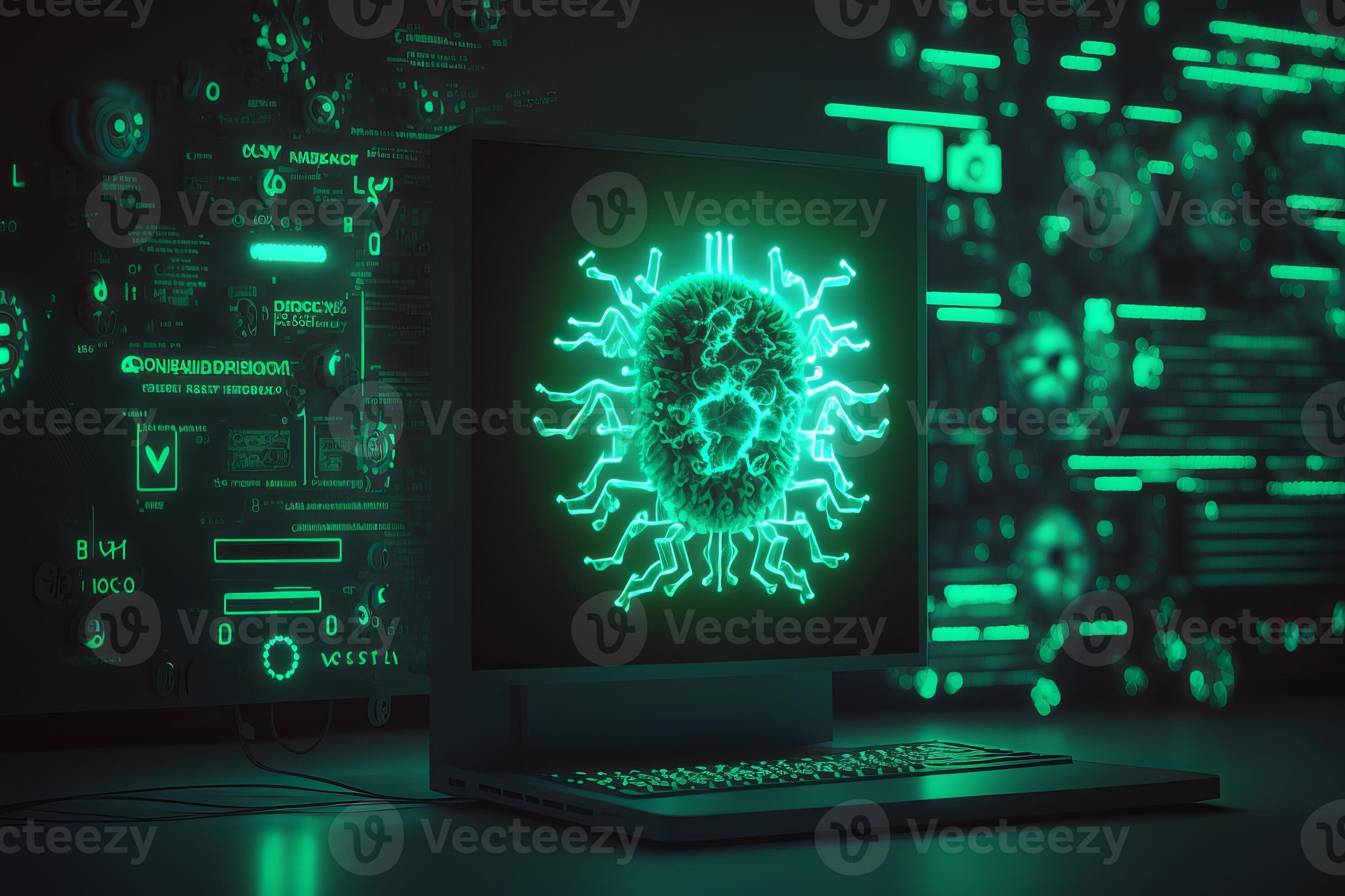 Computer Virus Background Malware Ransomware Spam Phishing Hacked Or Attact Computer