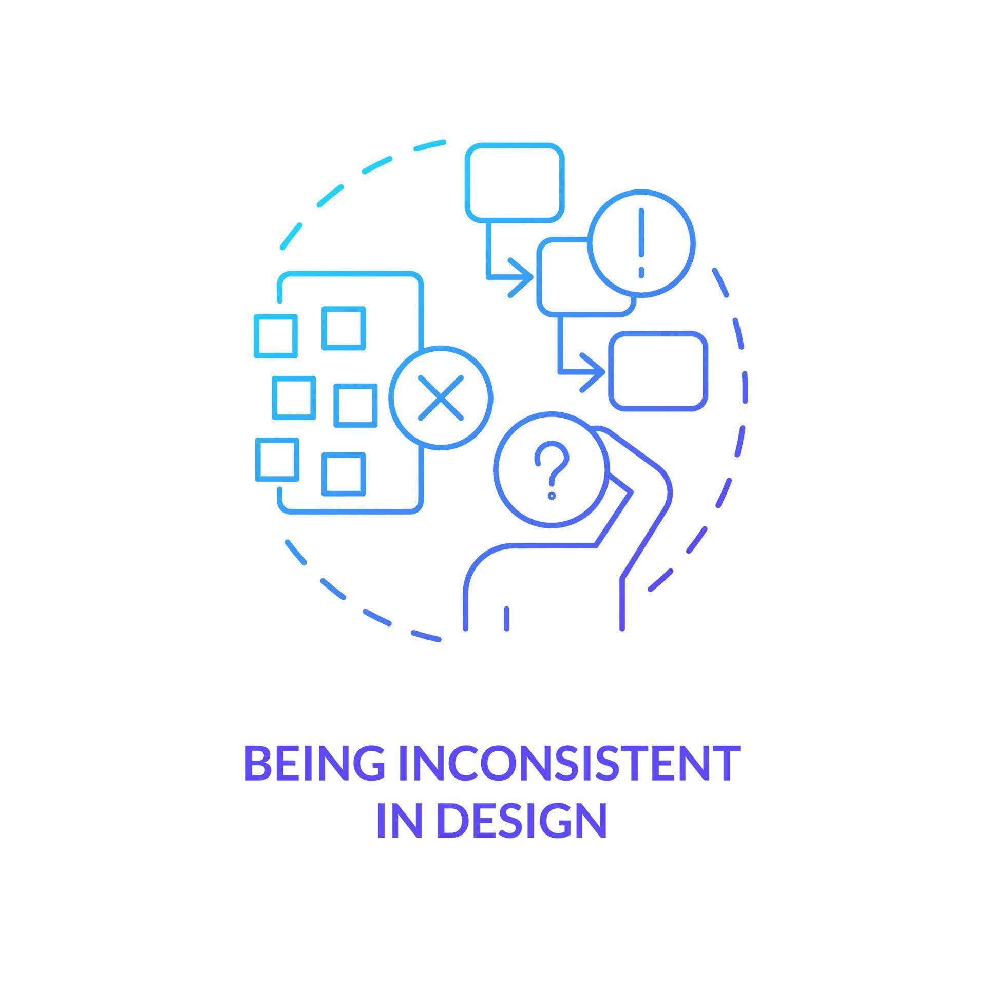 Inconsistency Blue Gradient Concept Icon Web Development Issue Frequent User Experience Design