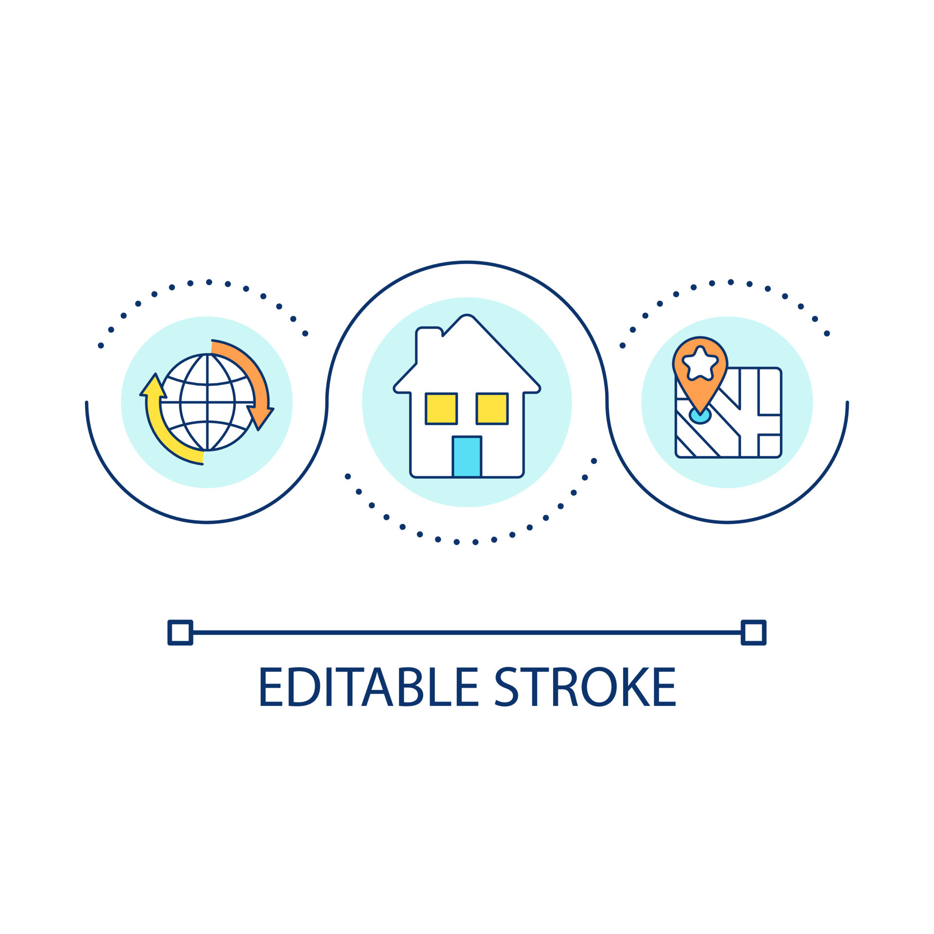 Geolocation data loop concept icon. Navigating information. Point on ...