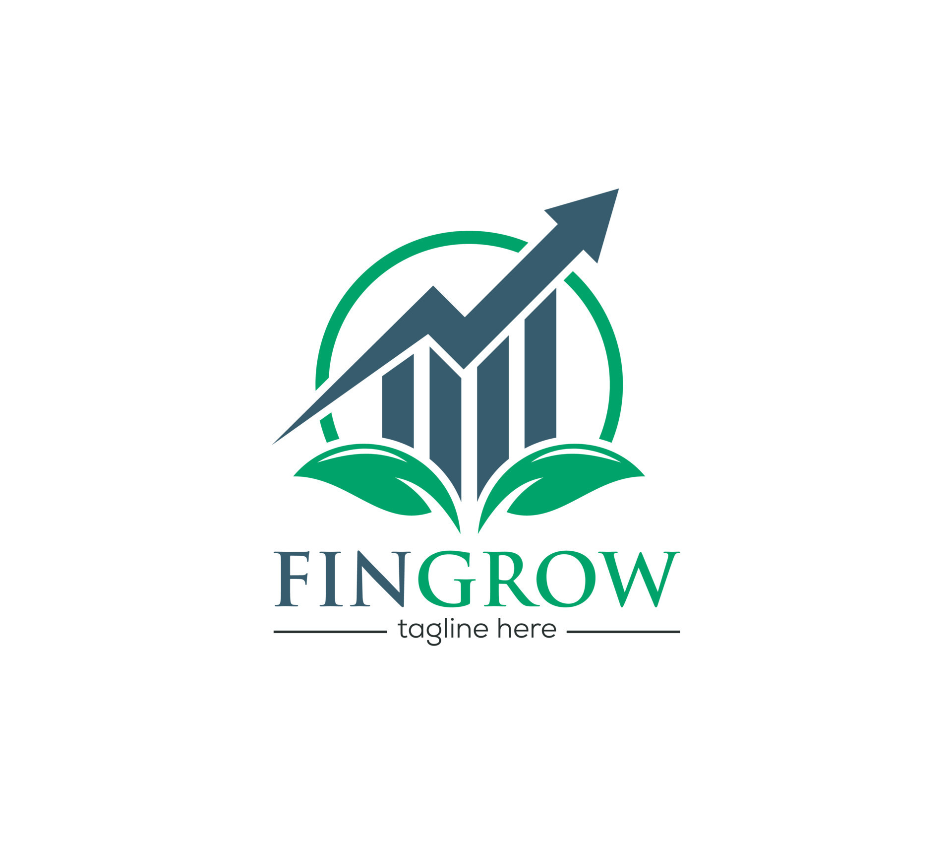 Financial Growth Business Logo Design On White Background Vector