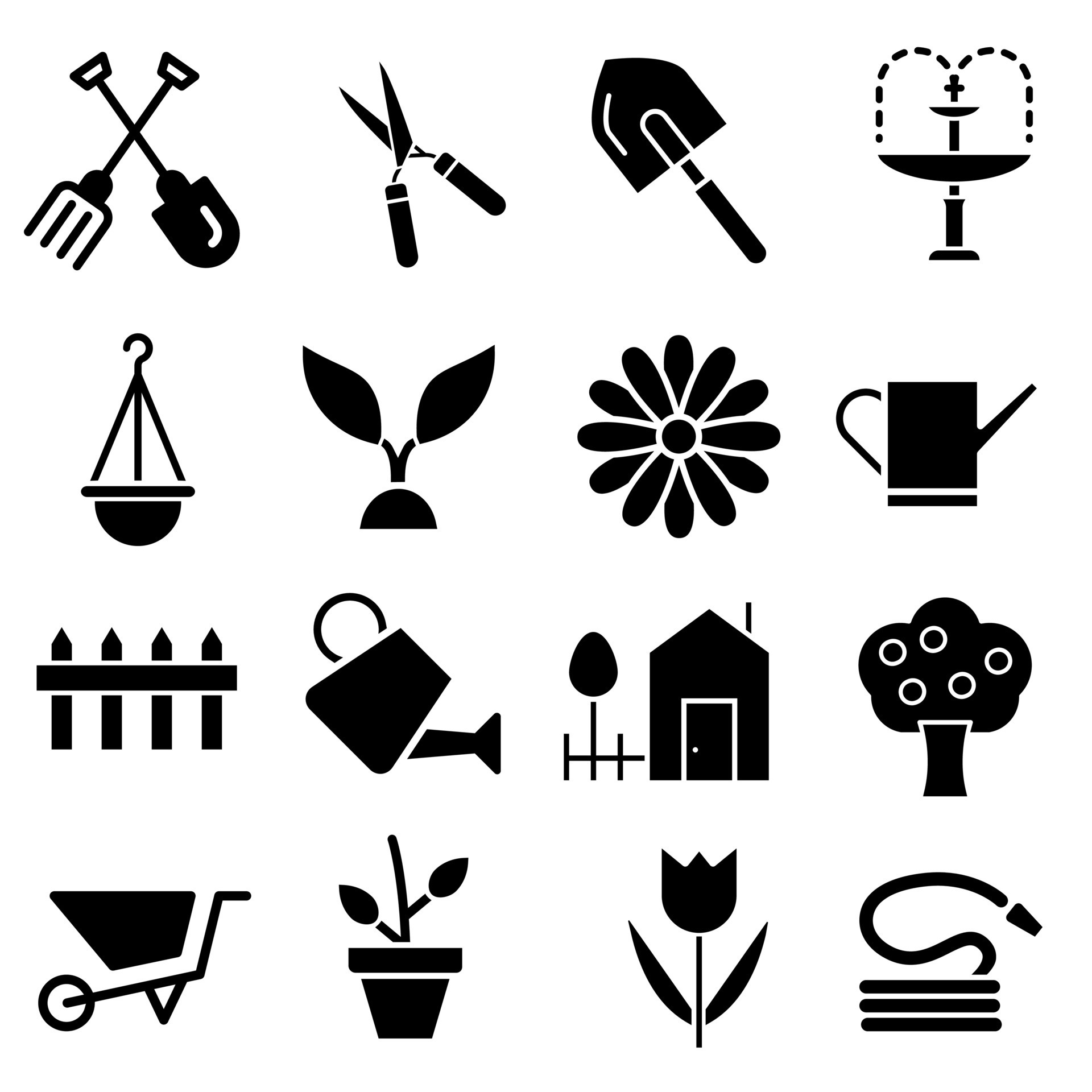 Garden icon vector set. farm illustration sign collection. vegetable ...