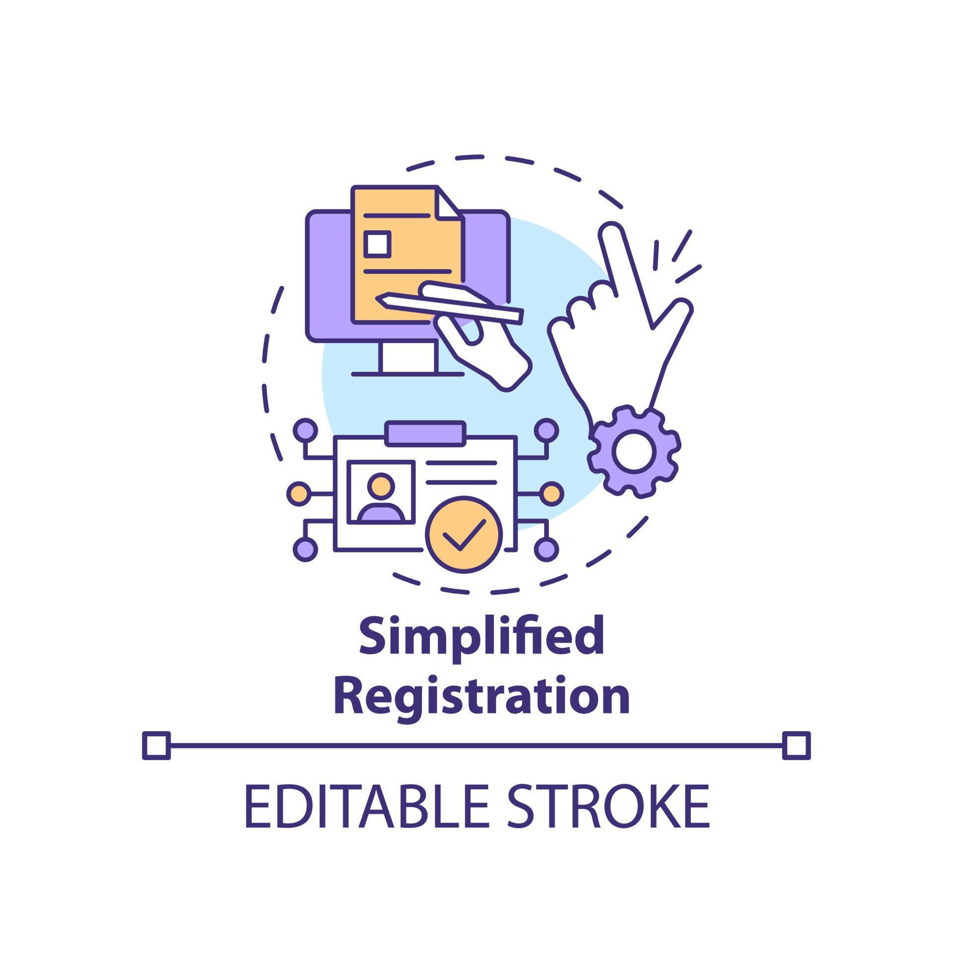 Simplified Registration Concept Icon Progressive Profiling User