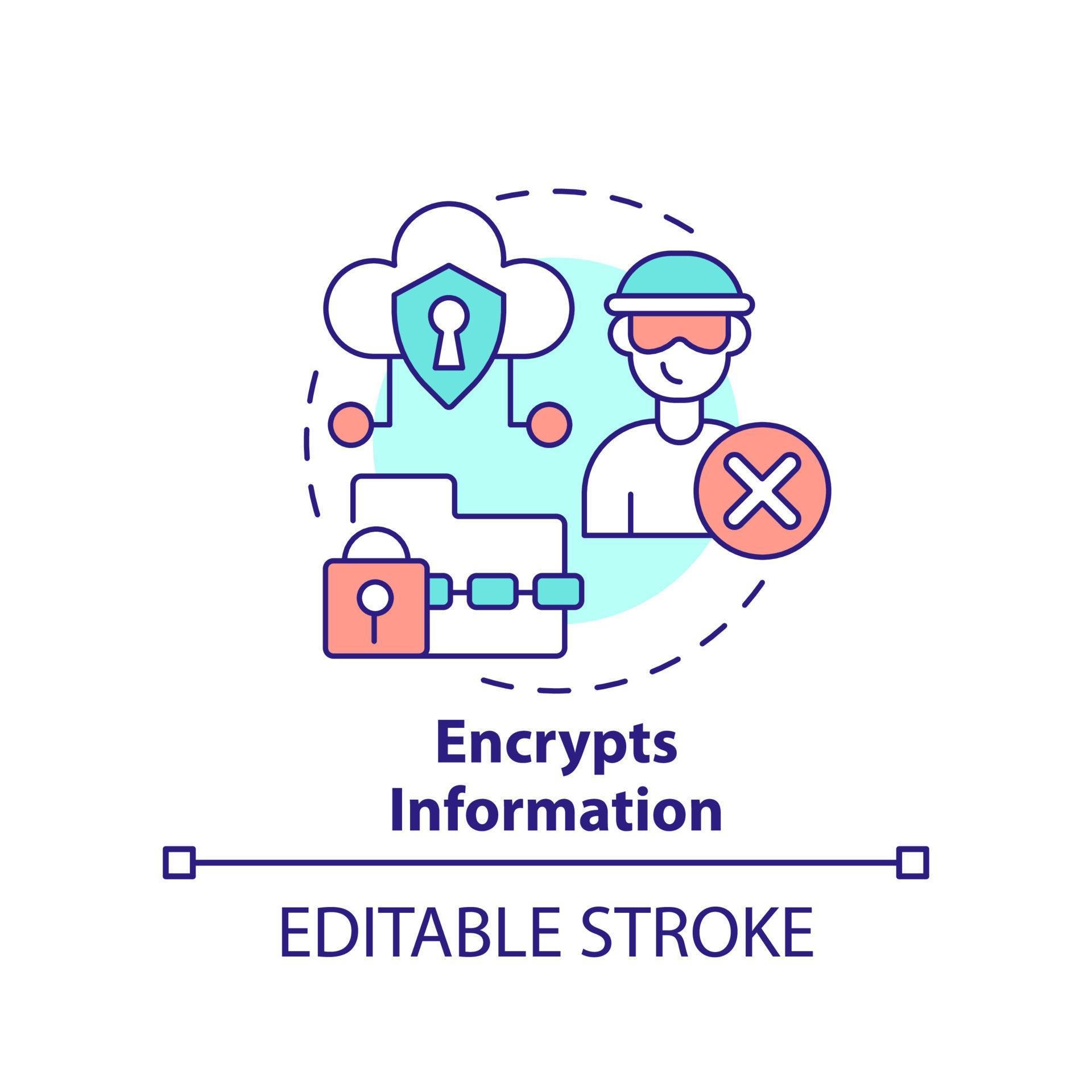 Encrypts Information Concept Icon Data Cybersecurity Prevent Hacking Protection Abstract Idea
