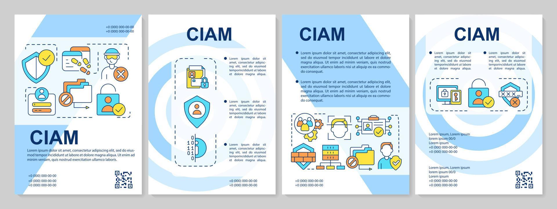 Customer identity and access management blue brochure template. Leaflet ...