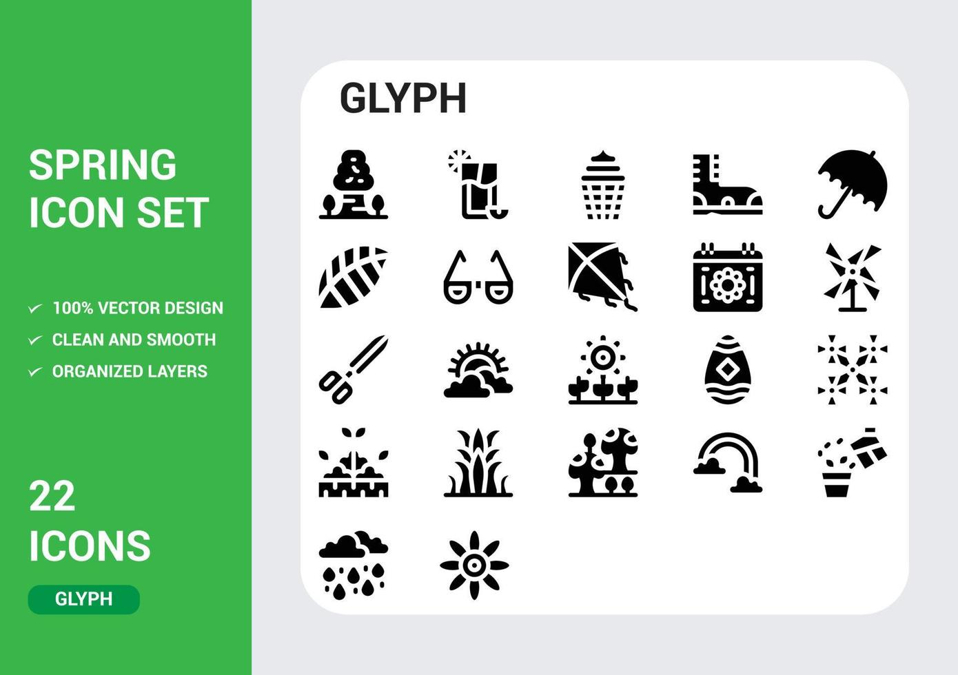 Spring icons pack 21848248 Vector Art at Vecteezy