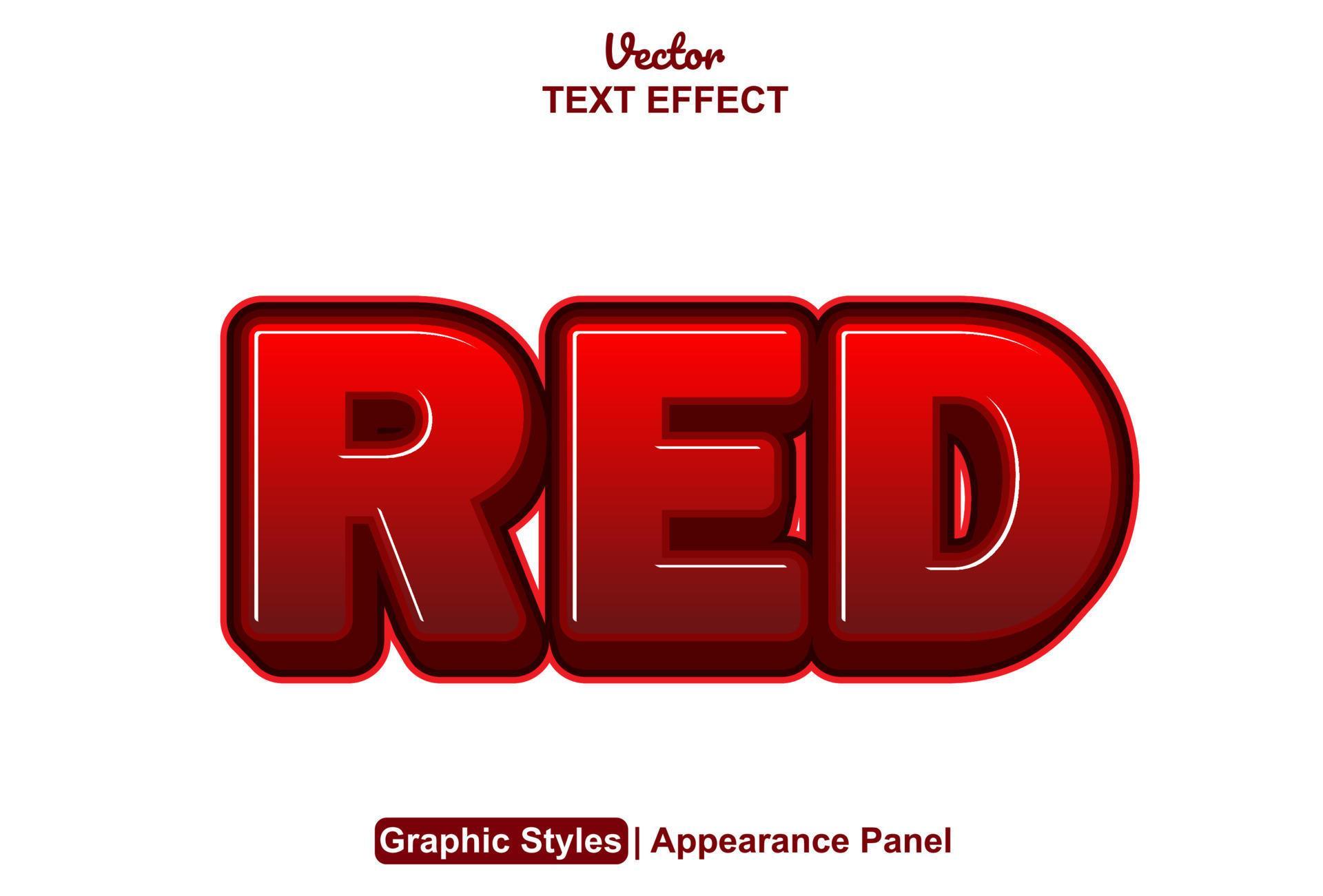red text effect with graphic style and editable. 21848794 Vector Art at ...