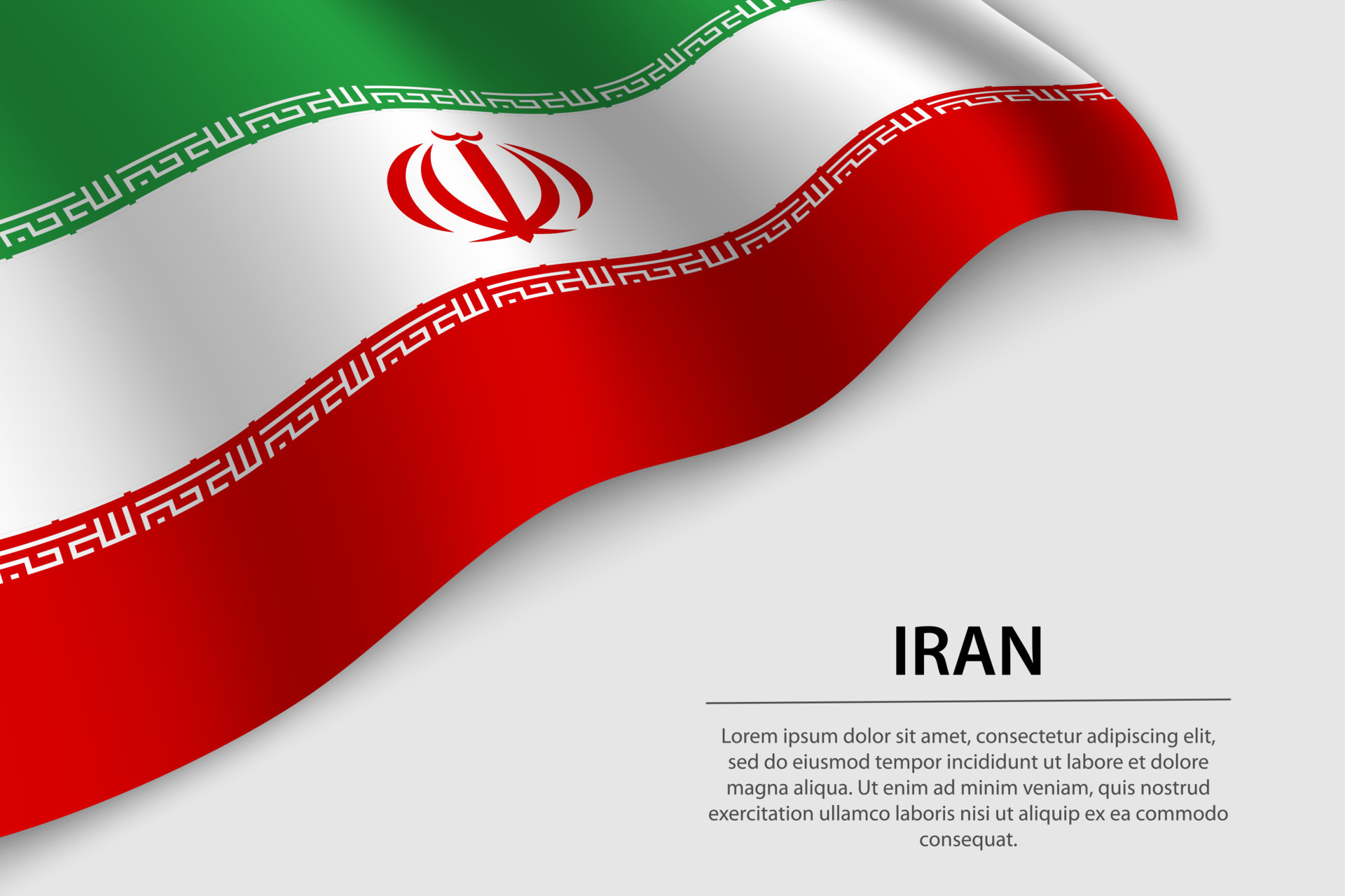 Wave flag of Iran on white background. Banner or ribbon vector t 21849657 Vector Art at Vecteezy