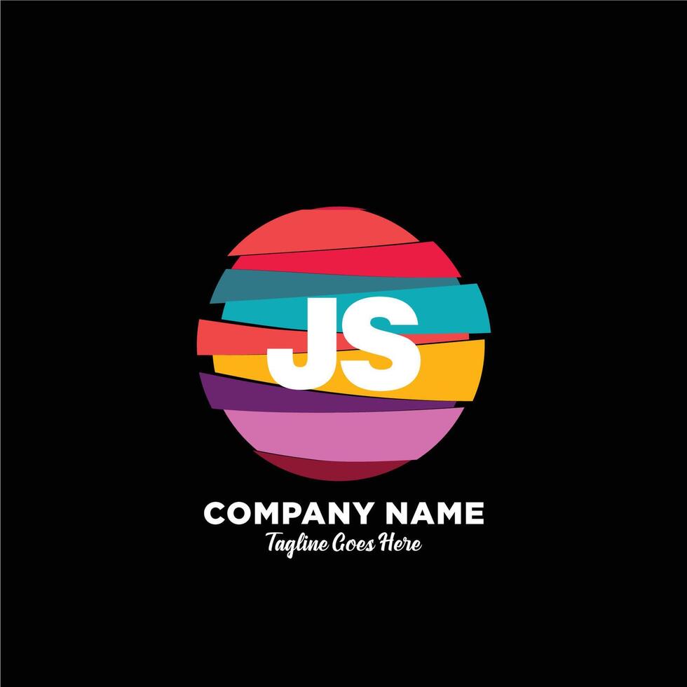 JS initial logo With Colorful template vector 21849865 Vector Art at ...