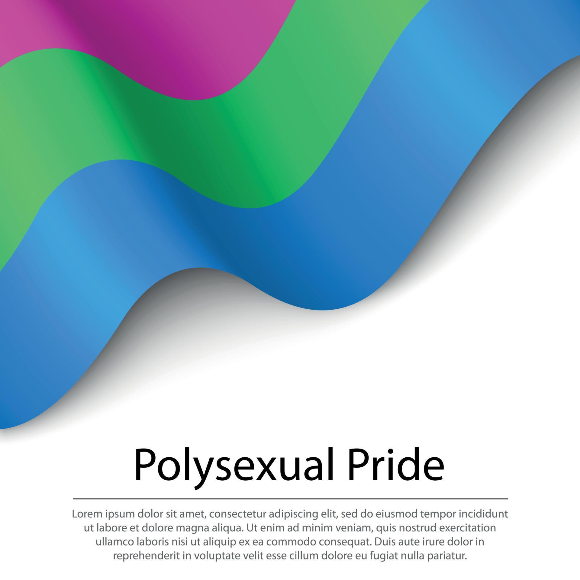 Waving Flag Of Polysexual Pride On White Background Banner Or R