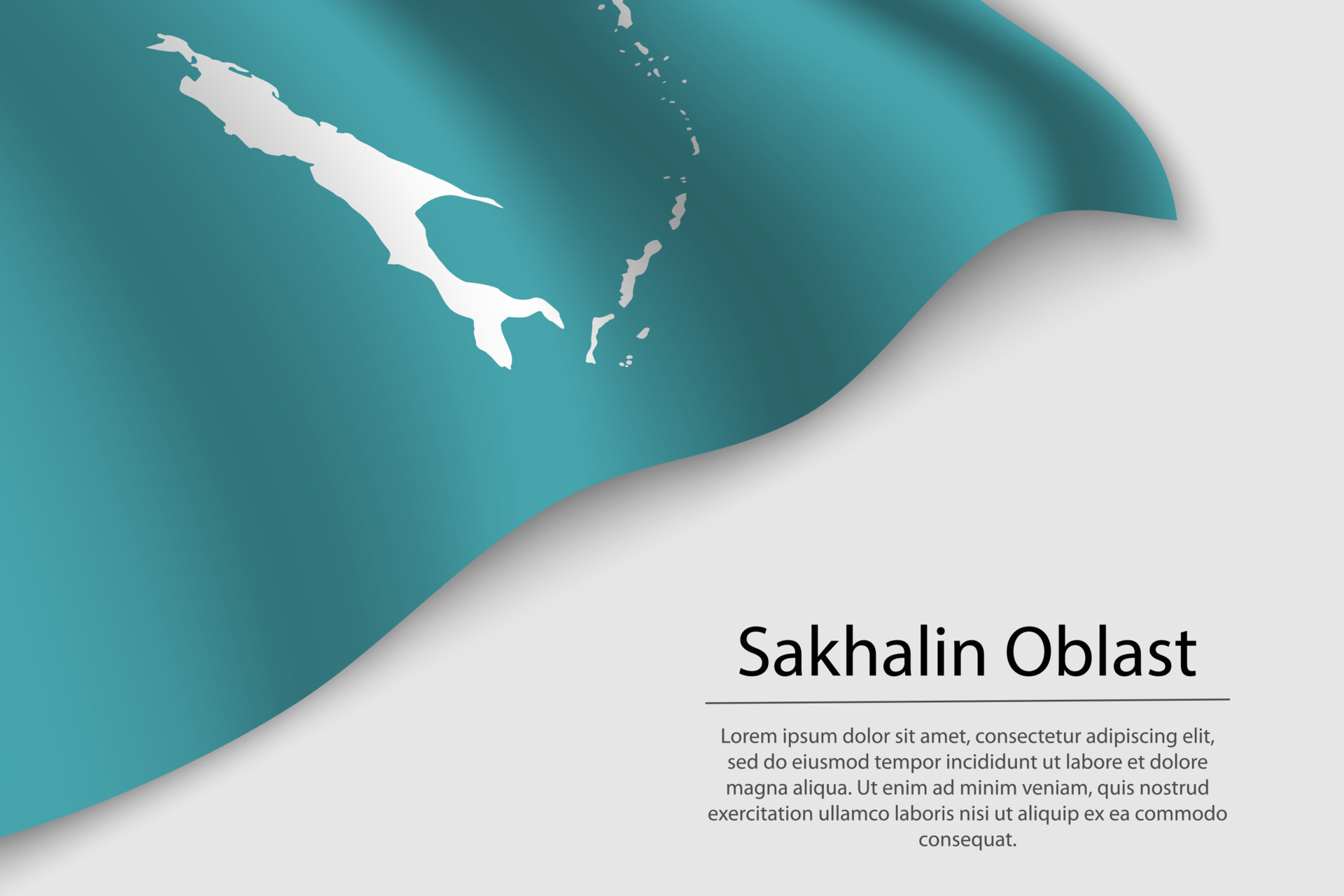 Wave flag of Sakhalin Oblast is a region of Russia 21852260 Vector Art ...