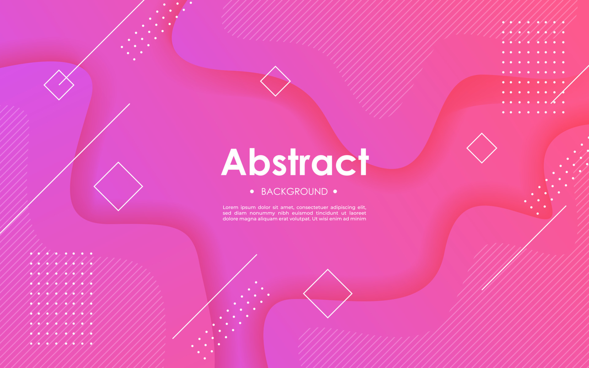 Minimal Pink Abstract Geometric Fluid Dynamic Shape Composition Wavy Background Eps10 Vector