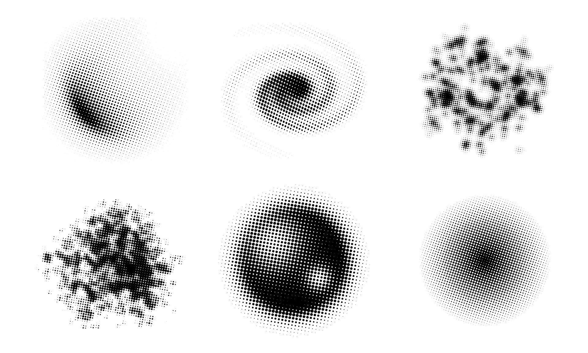 Set Of Abstract Halftone Design Elements Dotted Illustration Abstract Vector Halftone