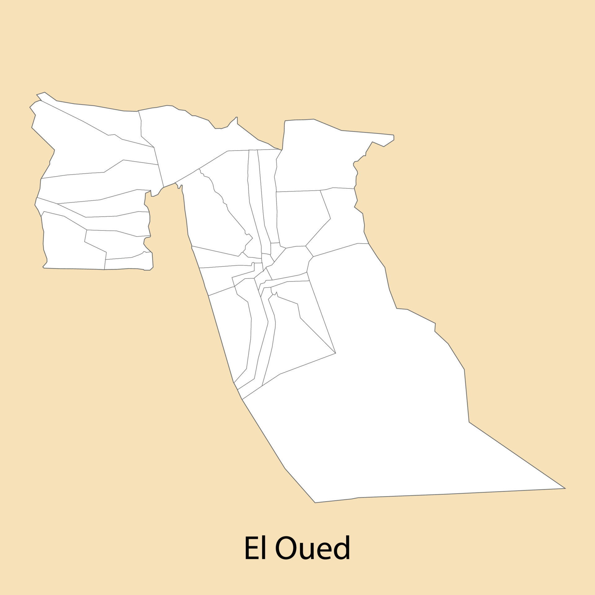 alto calidad mapa de el oued es un provincia de Argelia 21854767 Vector en Vecteezy