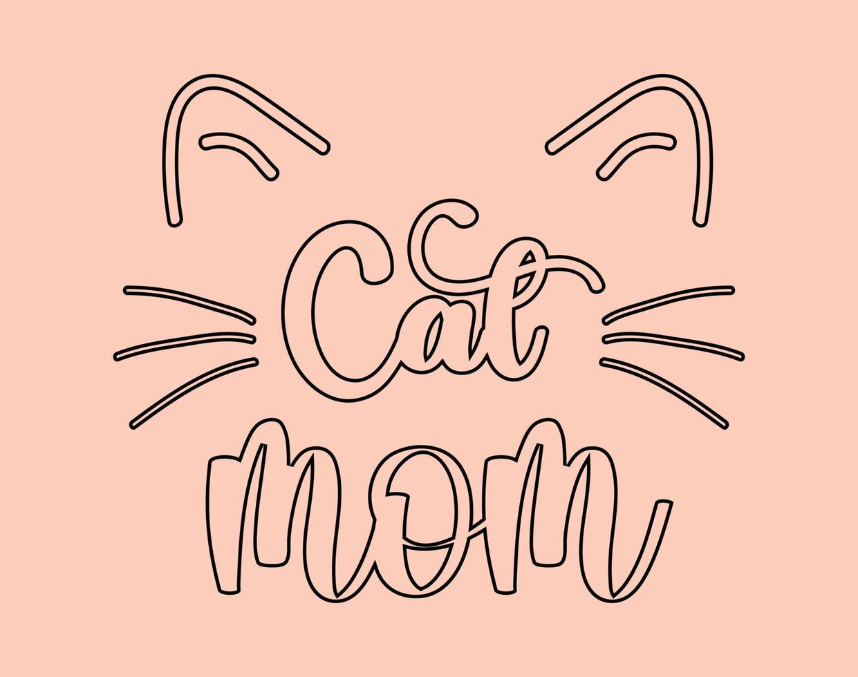 Cat Mom Typography T Shirt Vector Art For Mothers Day Mom Mama Svg