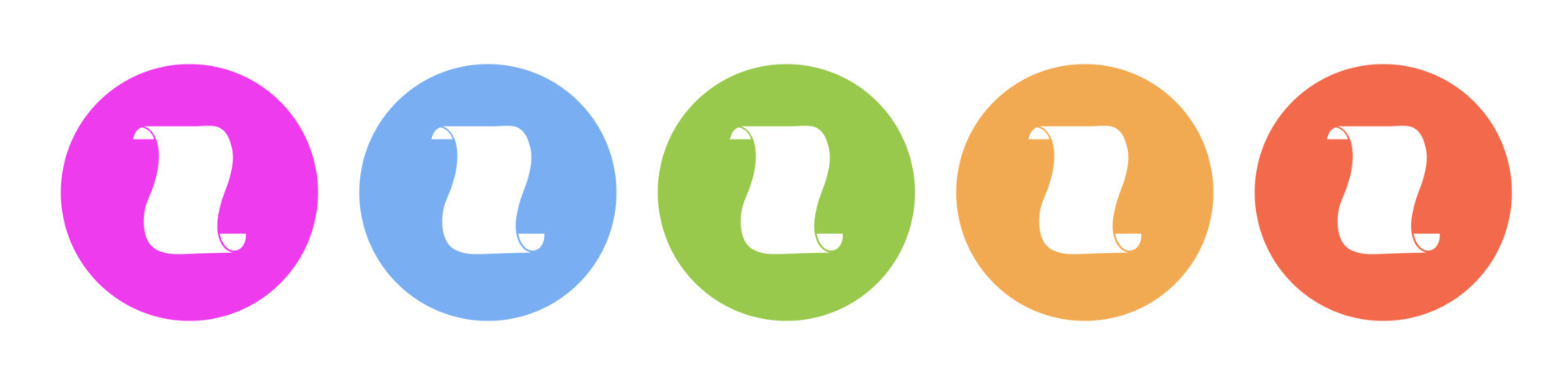 Multi colored icon old manuscript. Button banner round badge interface ...