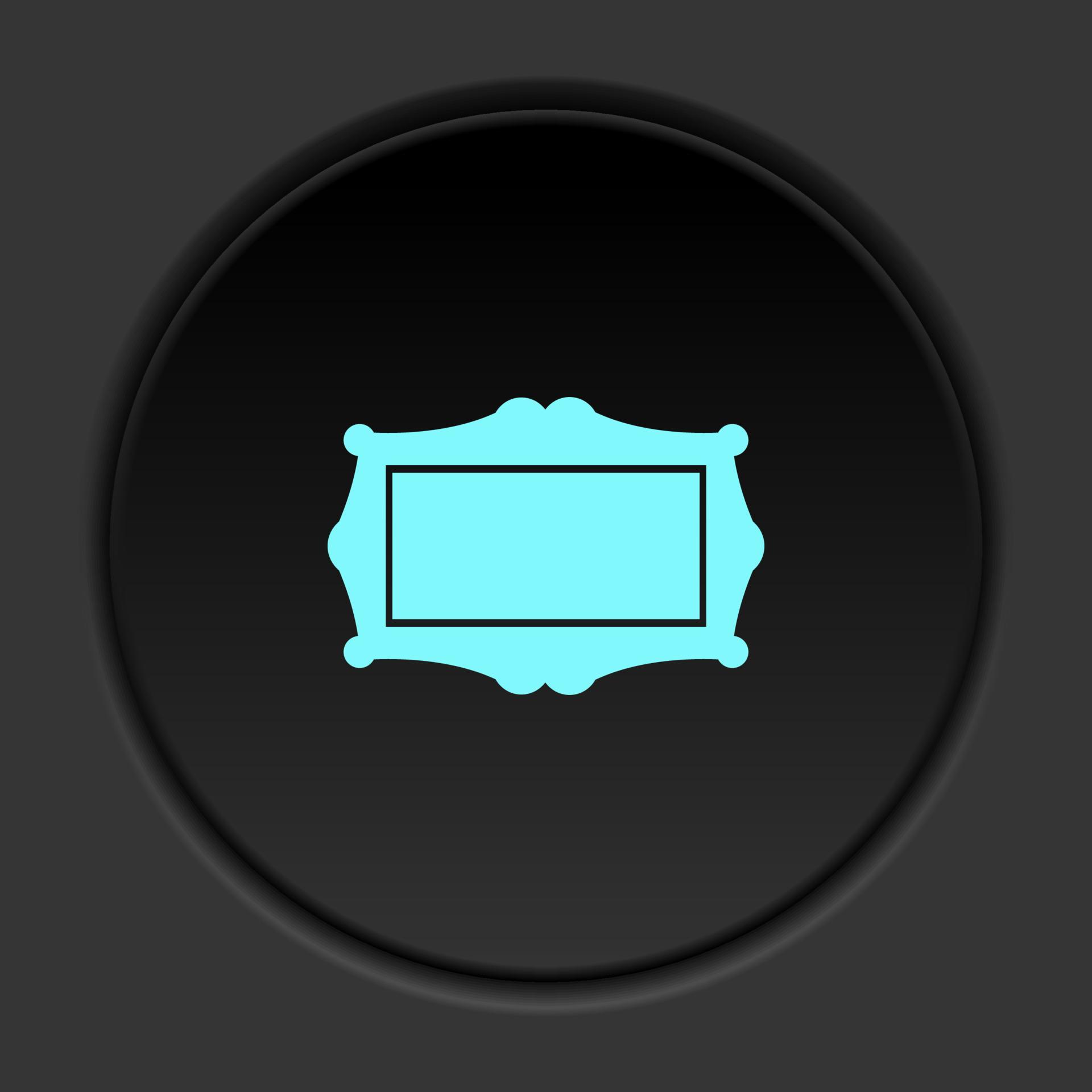 Dark Button Icon Frame Theater Button Banner Round Badge Interface For Application Illustration