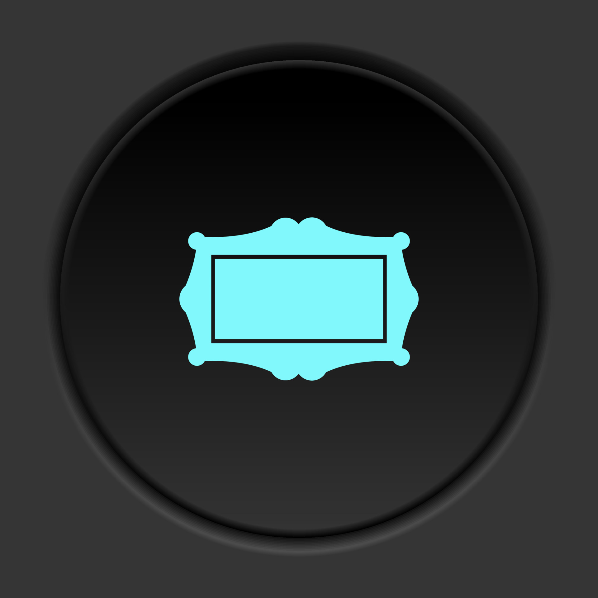 Dark Button Icon Frame Theater Button Banner Round Badge Interface For Application Illustration