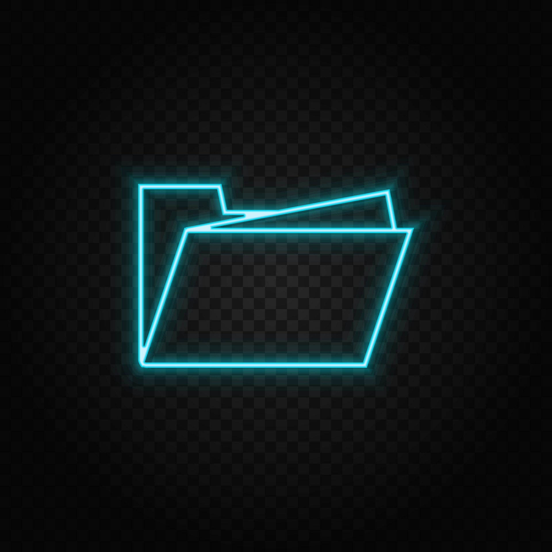 Documents, folder neon icon. Blue and yellow neon vector icon ...