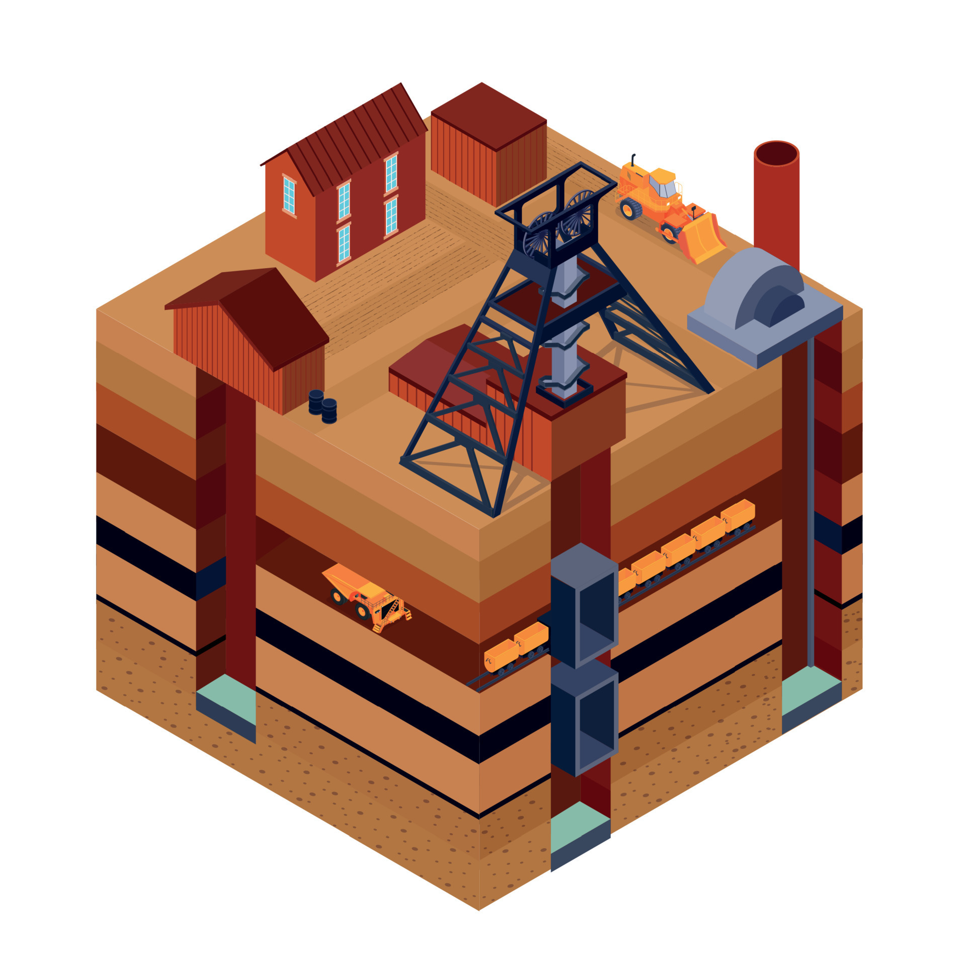 Isometric Mining Layers Composition 21855708 Vector Art at Vecteezy