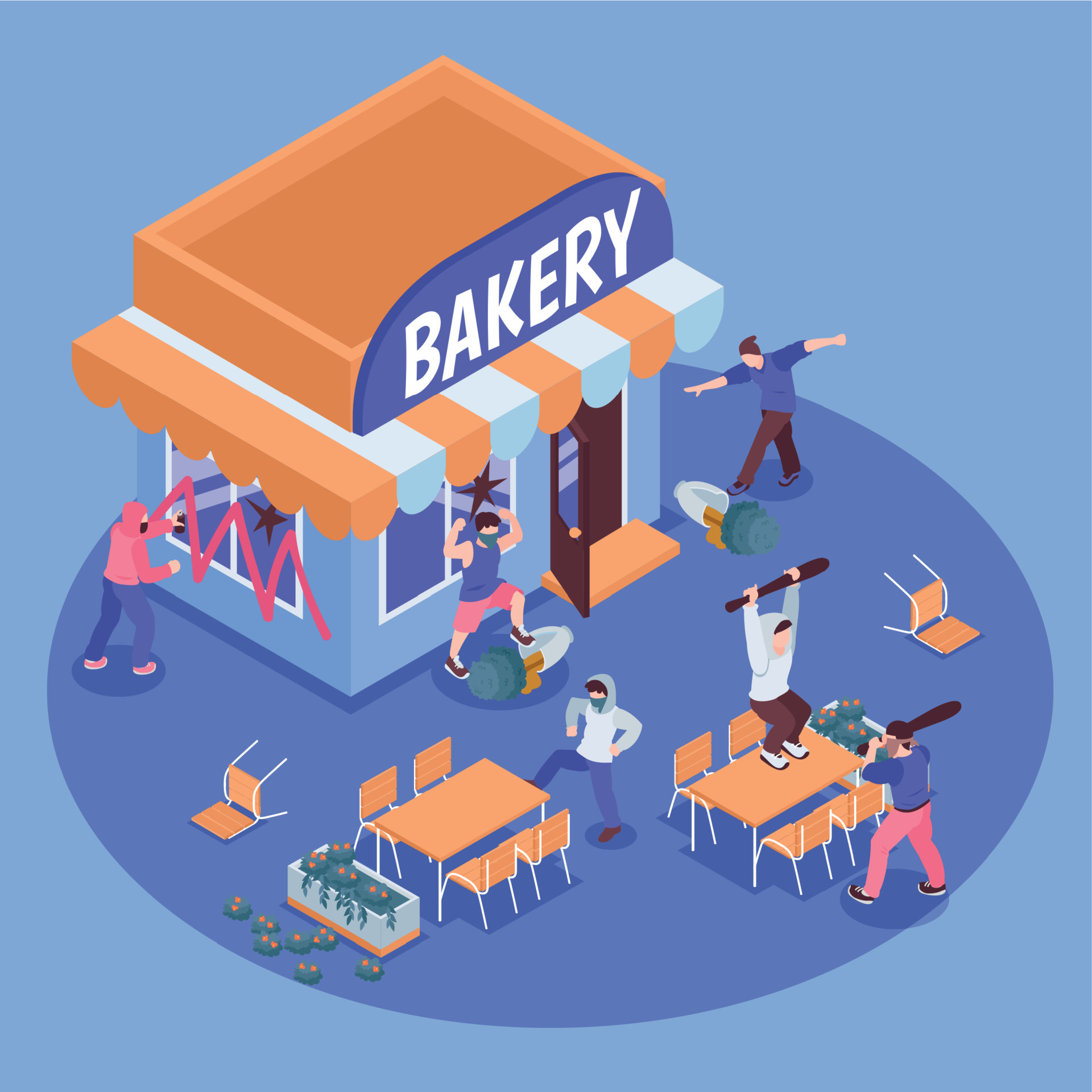 Isometric Hooligans Composition 21855995 Vector Art at Vecteezy