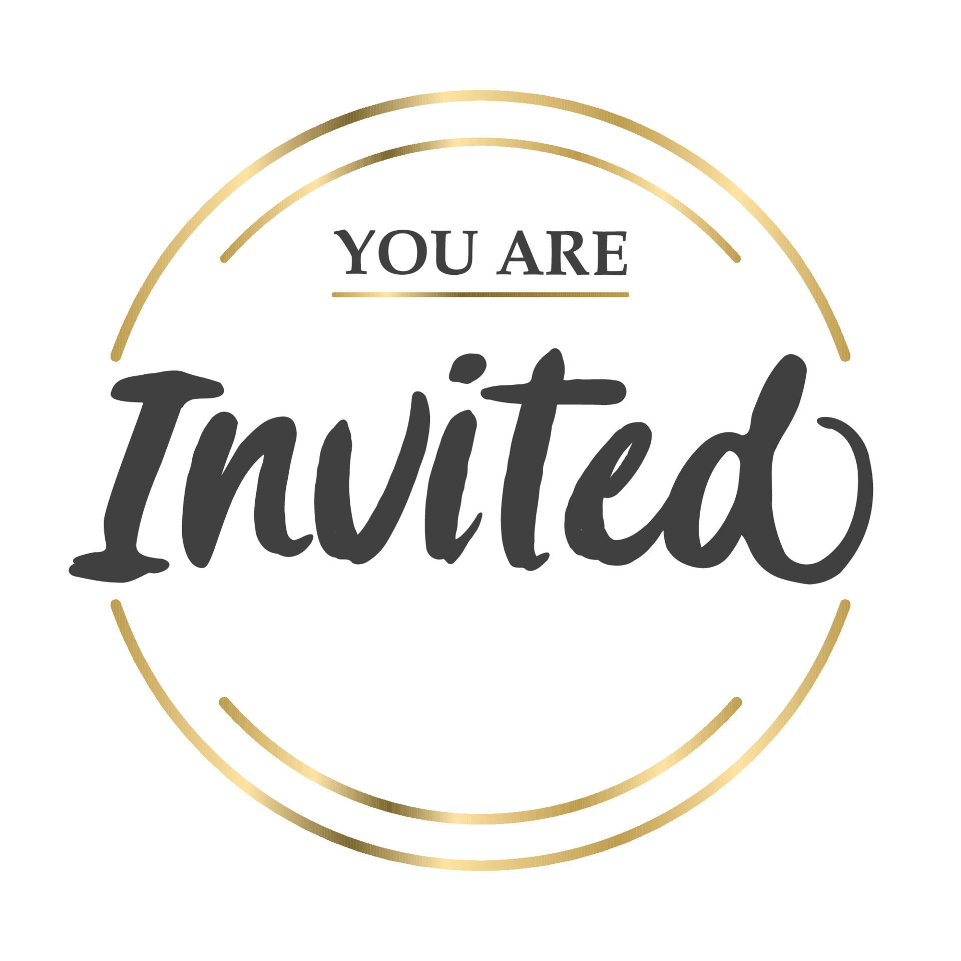 You're invited. Calligraphy text with elegant golden frame. Hand drawn ... You're invited. Calligraphy text with elegant golden frame. Hand drawn ...