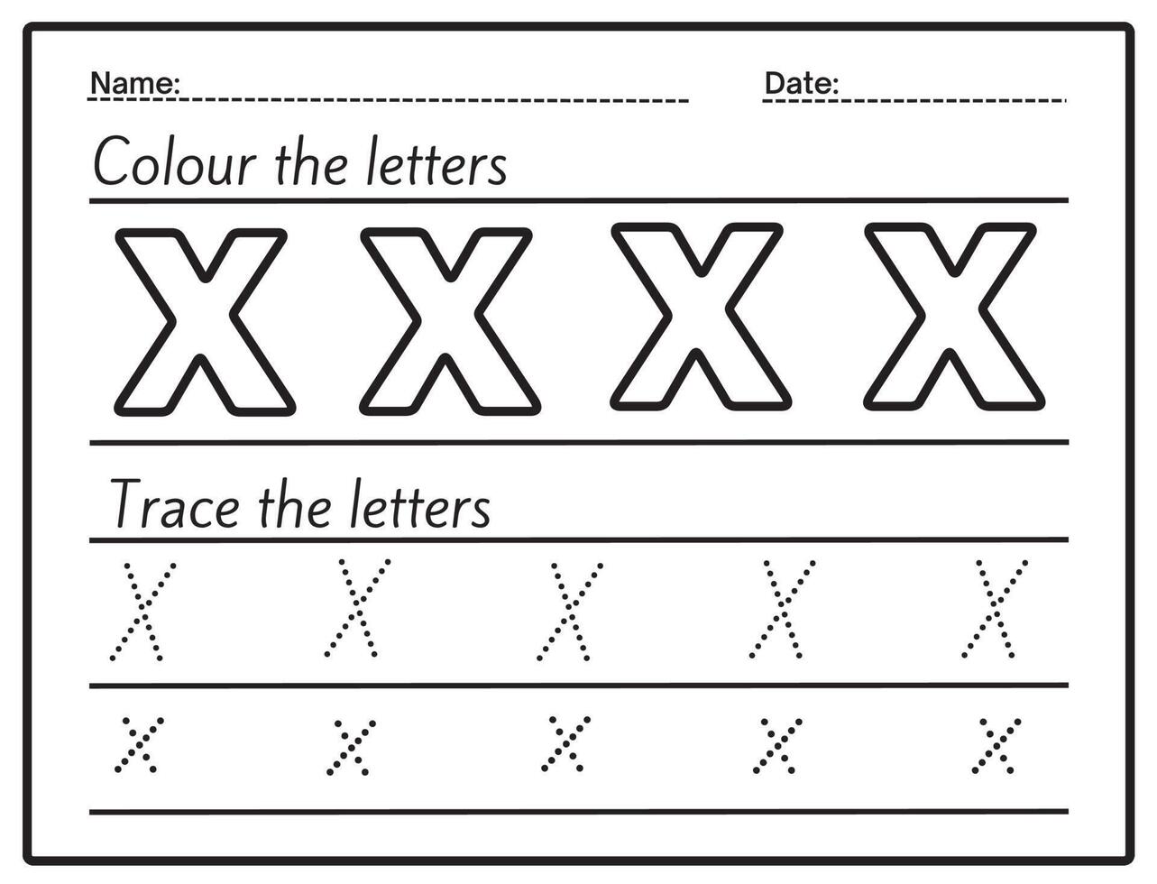 Letter X Coloring Pages Preschool