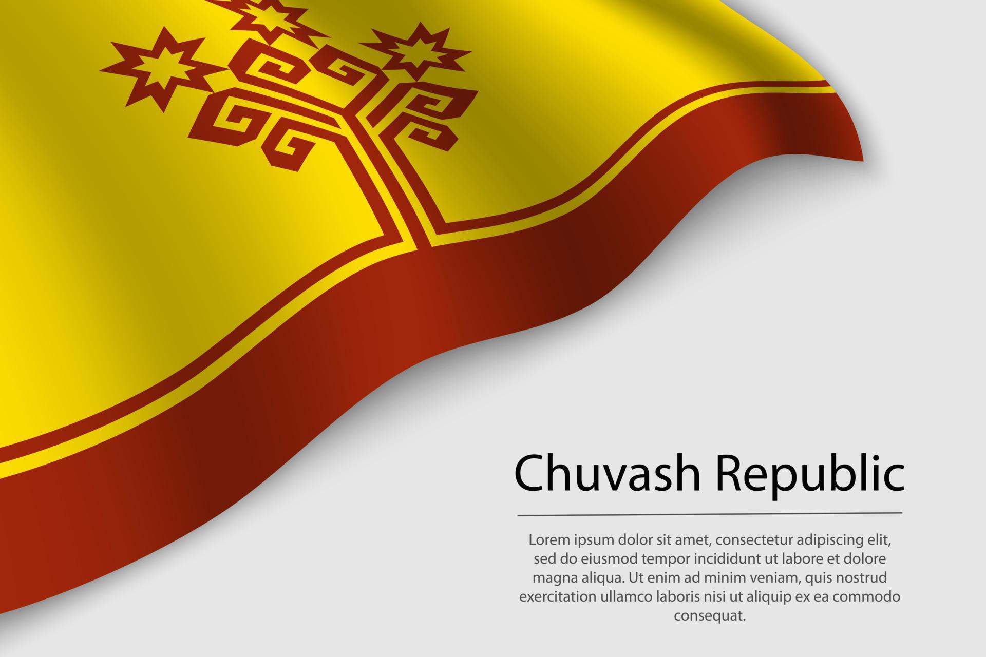 Wave flag of Chuvash Republic is a region of Russia 21857927 Vector Art at Vecteezy