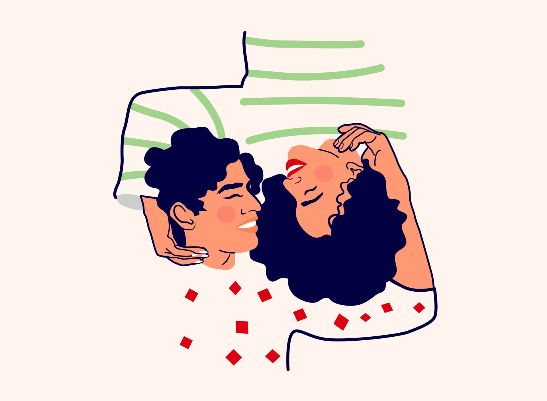 Beautiful Couple Hugging And Smiling Portrait Hugging Cute Flat Characters Falling In Love