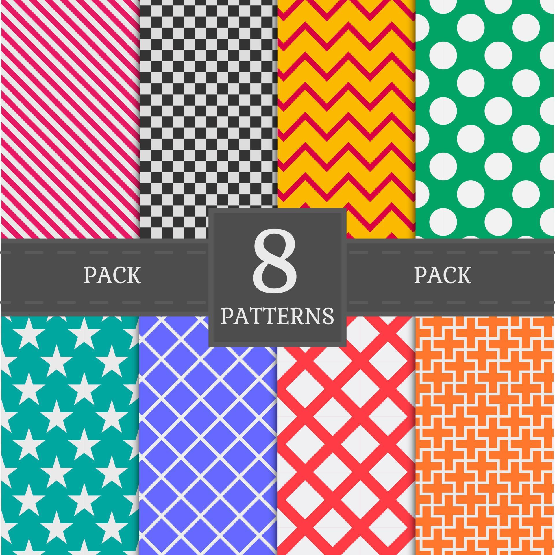 Pack of seamless vector patterns in different types 21858336 Vector Art ...