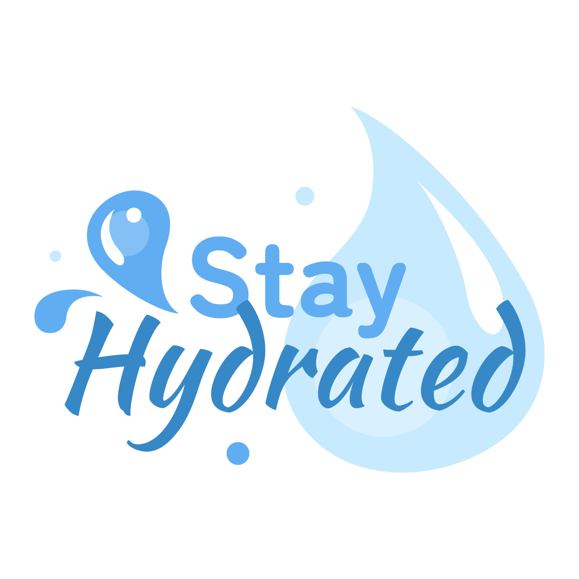 stay hydrated text with water drop splash concept illustration flat design editable vector eps10 ...