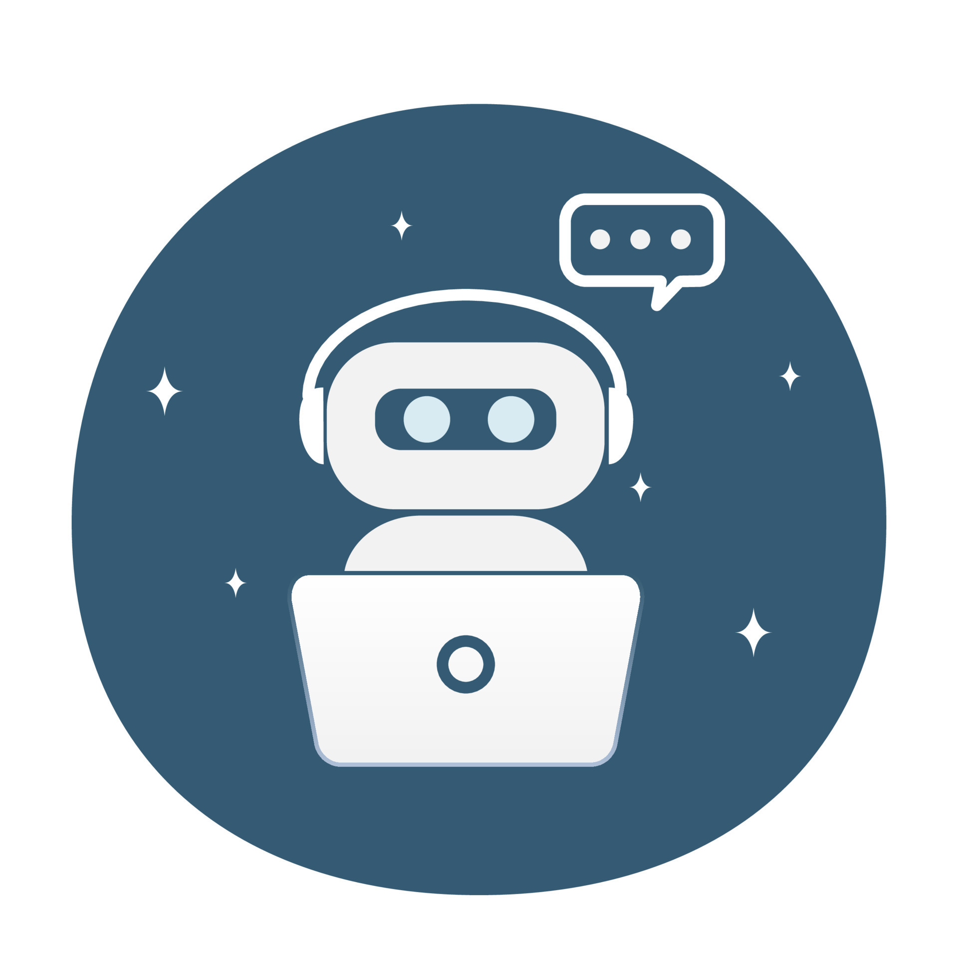 Chat Bot Ai Customer Service Support Robot In Headphone With Speak