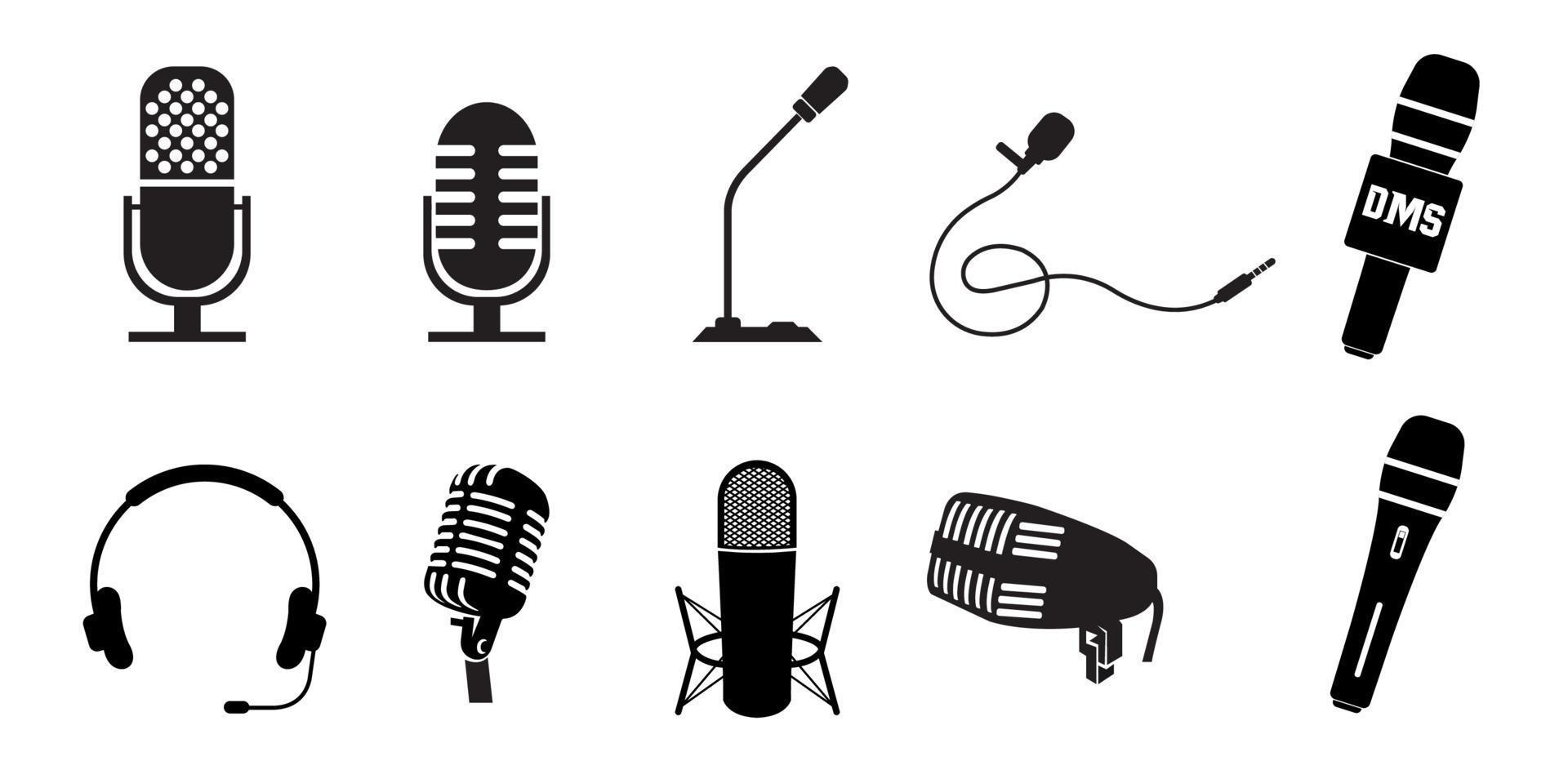 Microphone Collection, Unique Mic Designs 21861049 Vector Art at Vecteezy