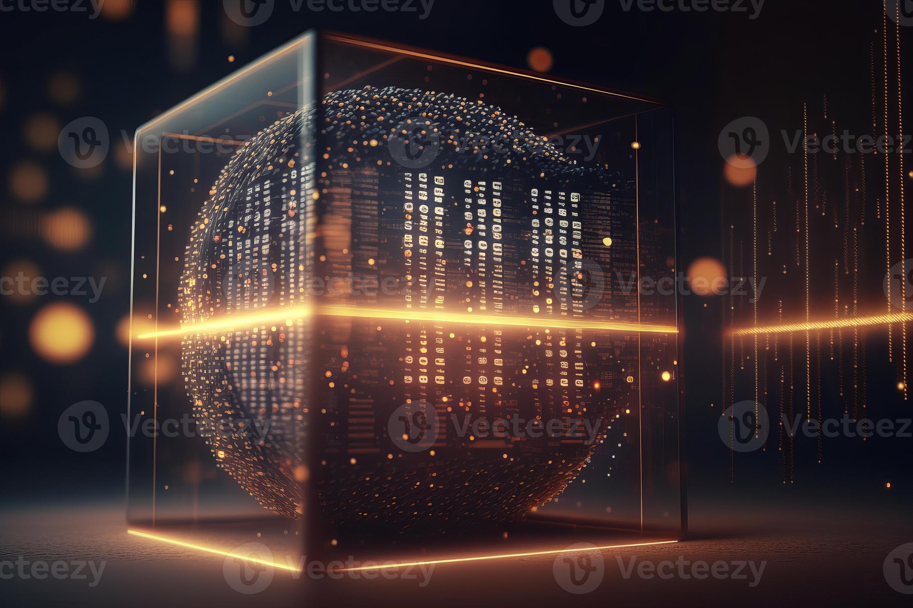 Futuristic Big data visualization concept, Visual information ...