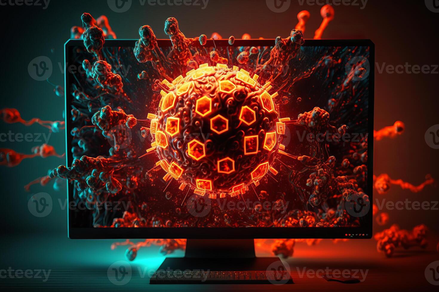 Computer Virus Background. Malware, Ransomware, Spam, Phishing, Hacked ...