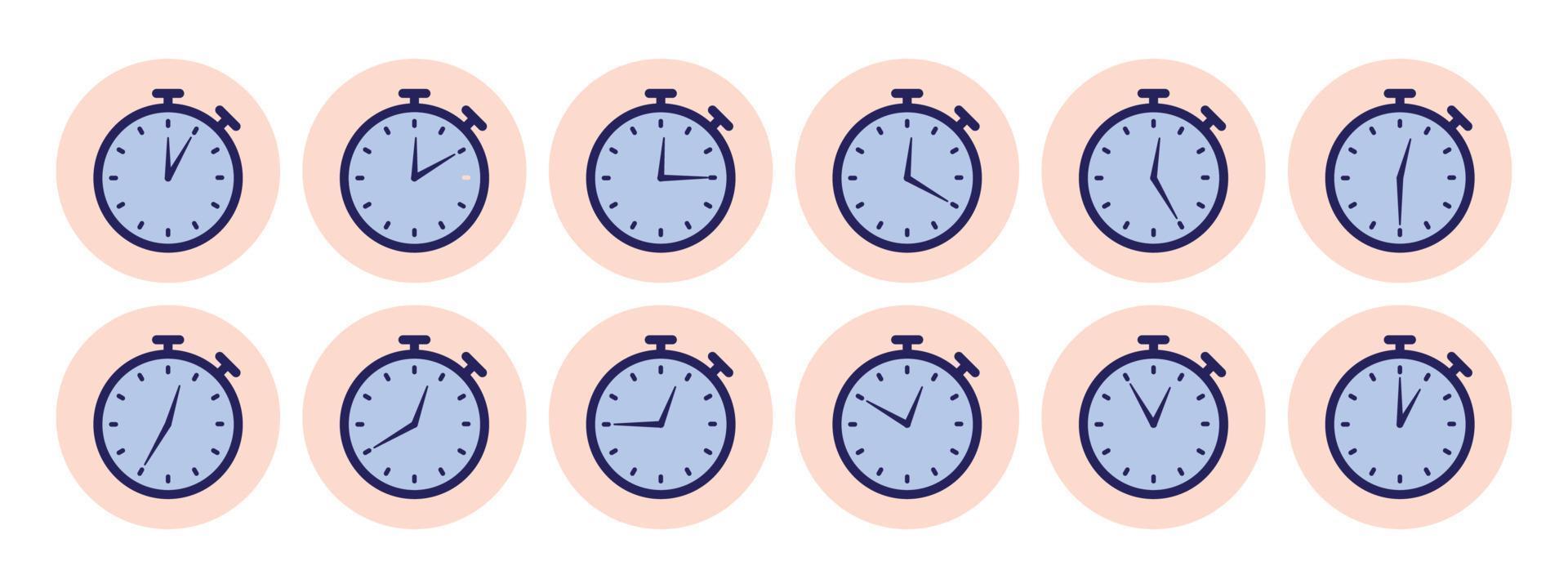 Timer Clock Icons Set From 5 Minutes To 60 Minutes, Countdown Timer ...