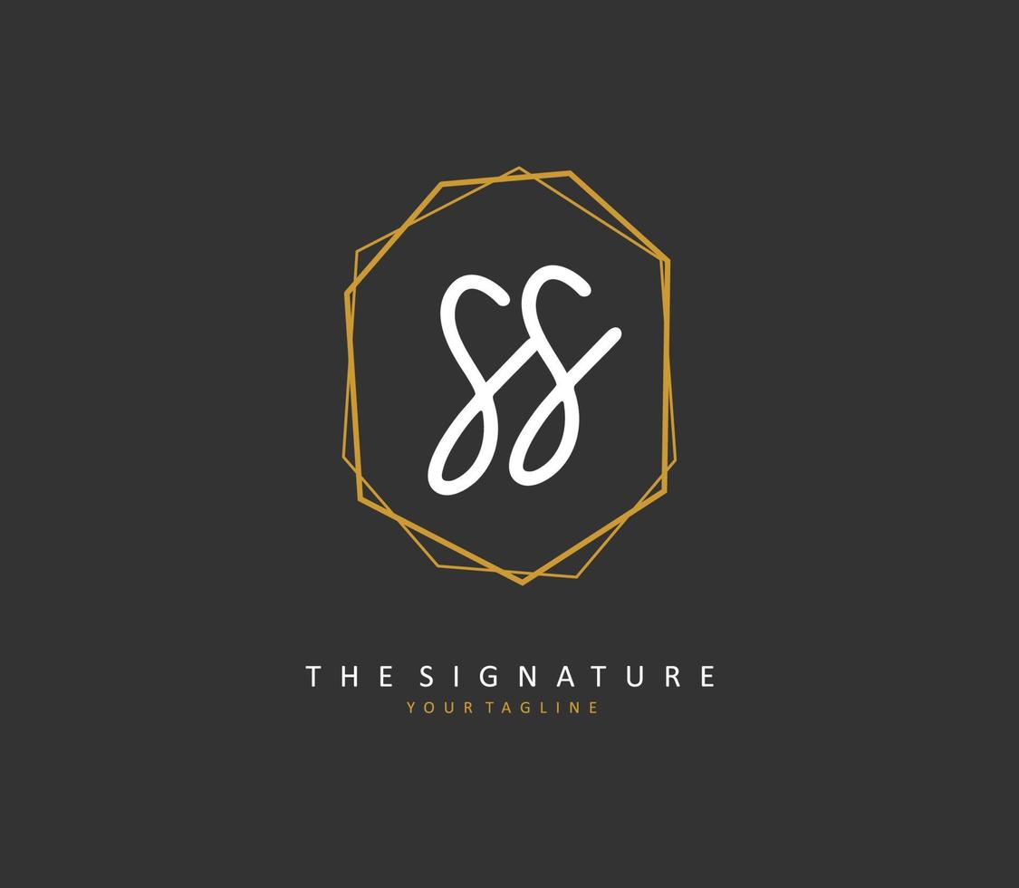 S SS Initial letter handwriting and signature logo. A concept handwriting initial logo with ...