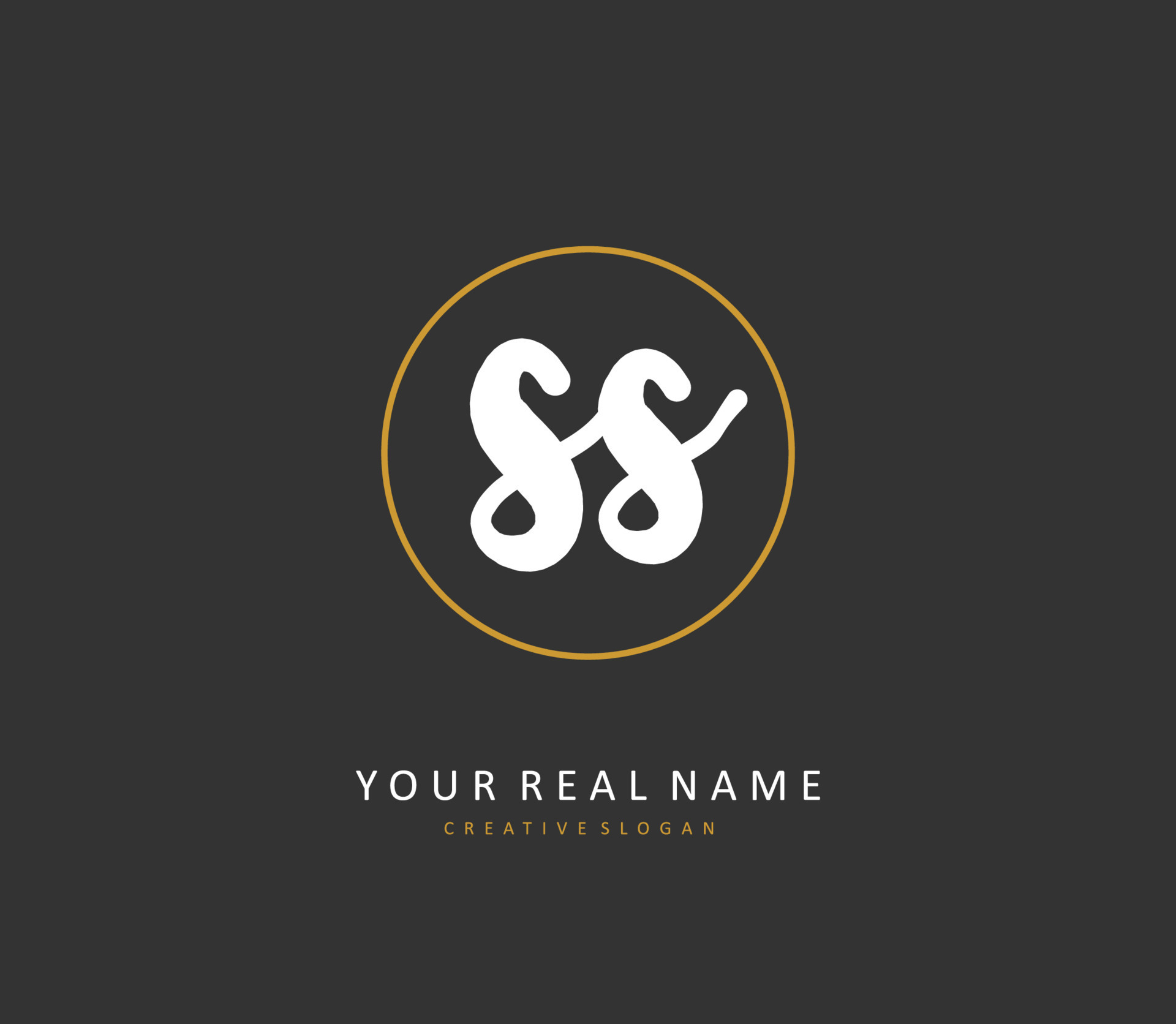 S SS Initial letter handwriting and signature logo. A concept handwriting initial logo with ...