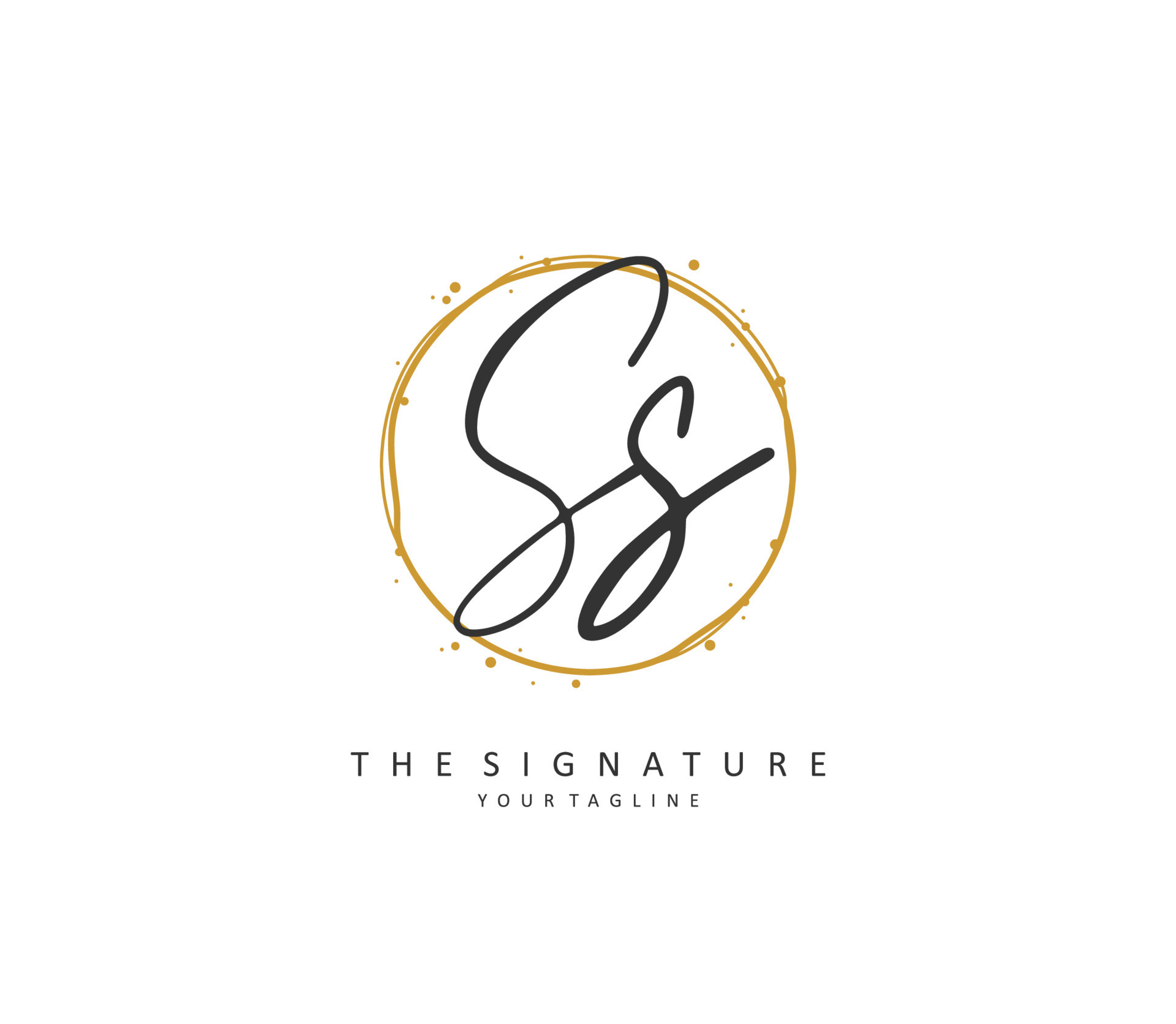 S SS Initial letter handwriting and signature logo. A concept handwriting initial logo with ...