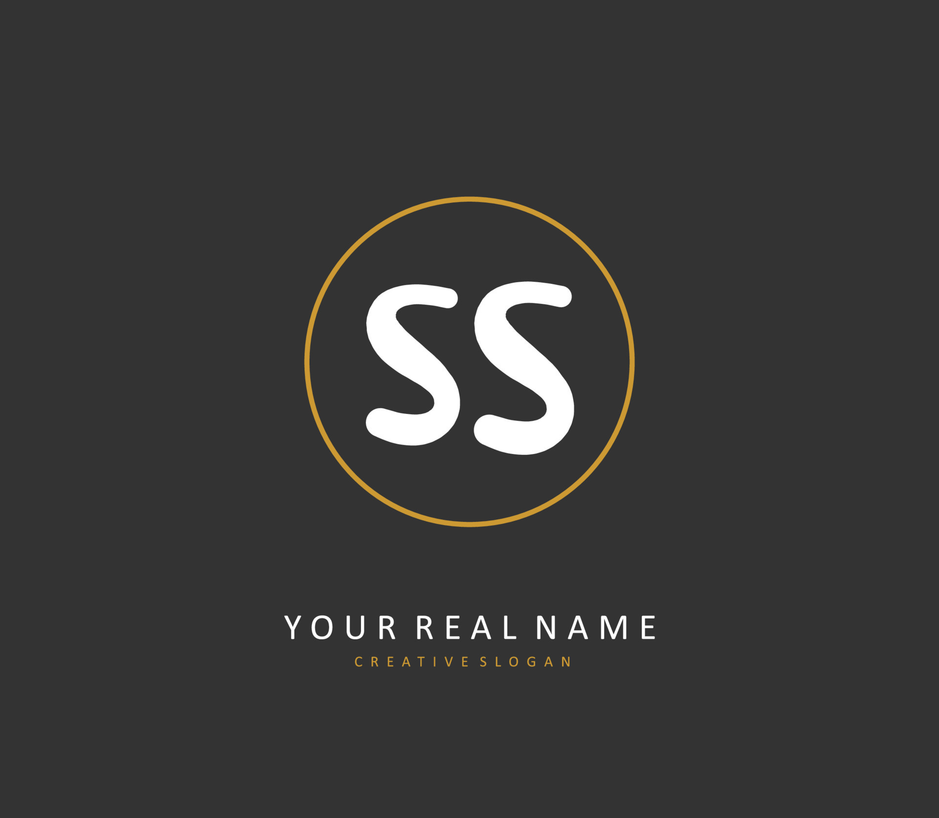 S SS Initial letter handwriting and signature logo. A concept handwriting initial logo with ...