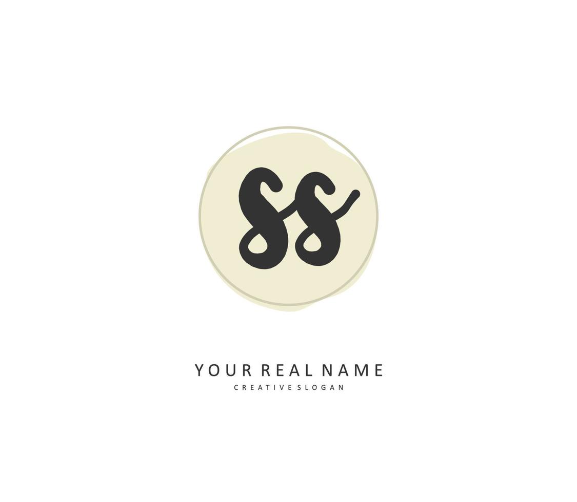 S SS Initial letter handwriting and signature logo. A concept handwriting initial logo with ...