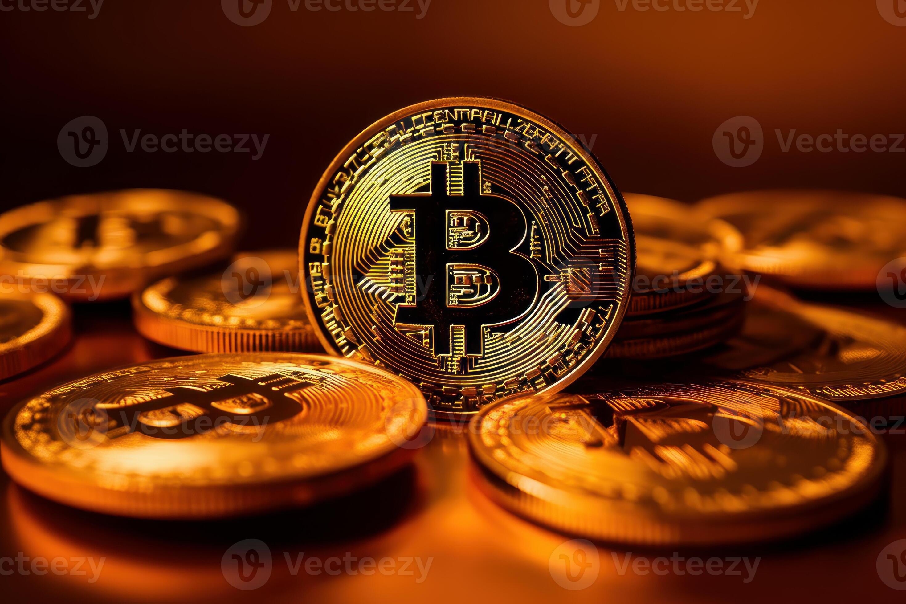 Crypto currency golden bitcoin background, Financial investment concept. 21863751 Stock Photo at ...