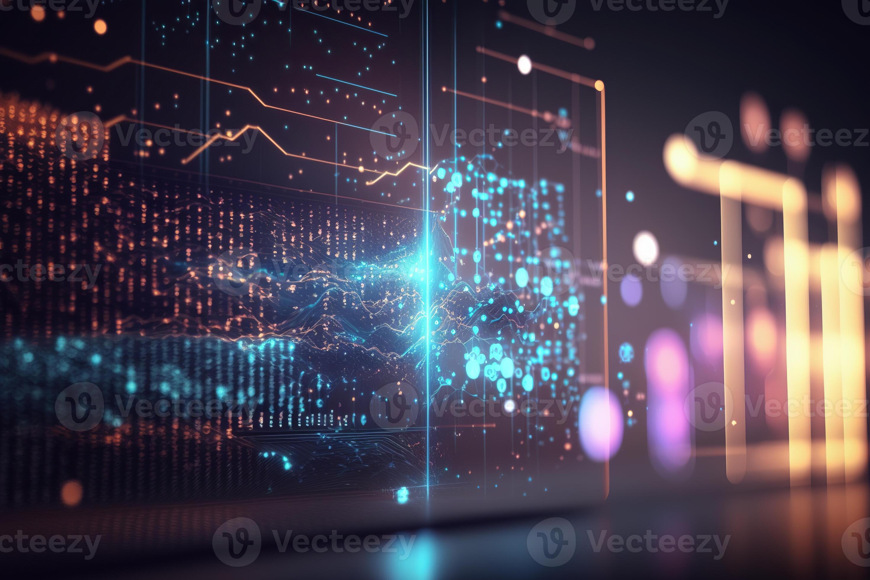 Futuristic Big data visualization concept, Visual information ...