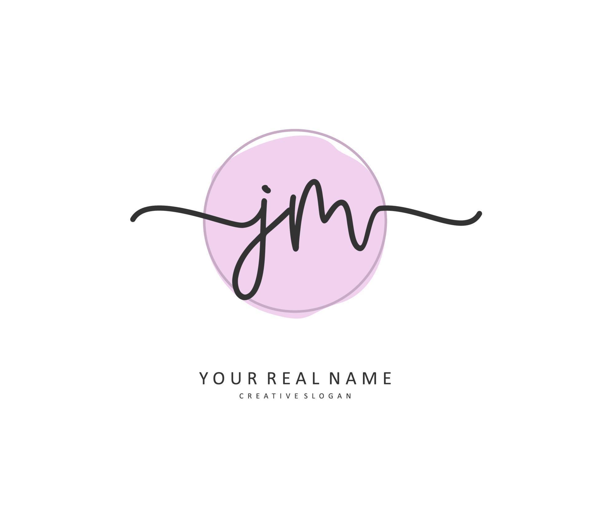 J M Jm Initial Letter Handwriting And Signature Logo A Concept Handwriting Initial Logo With